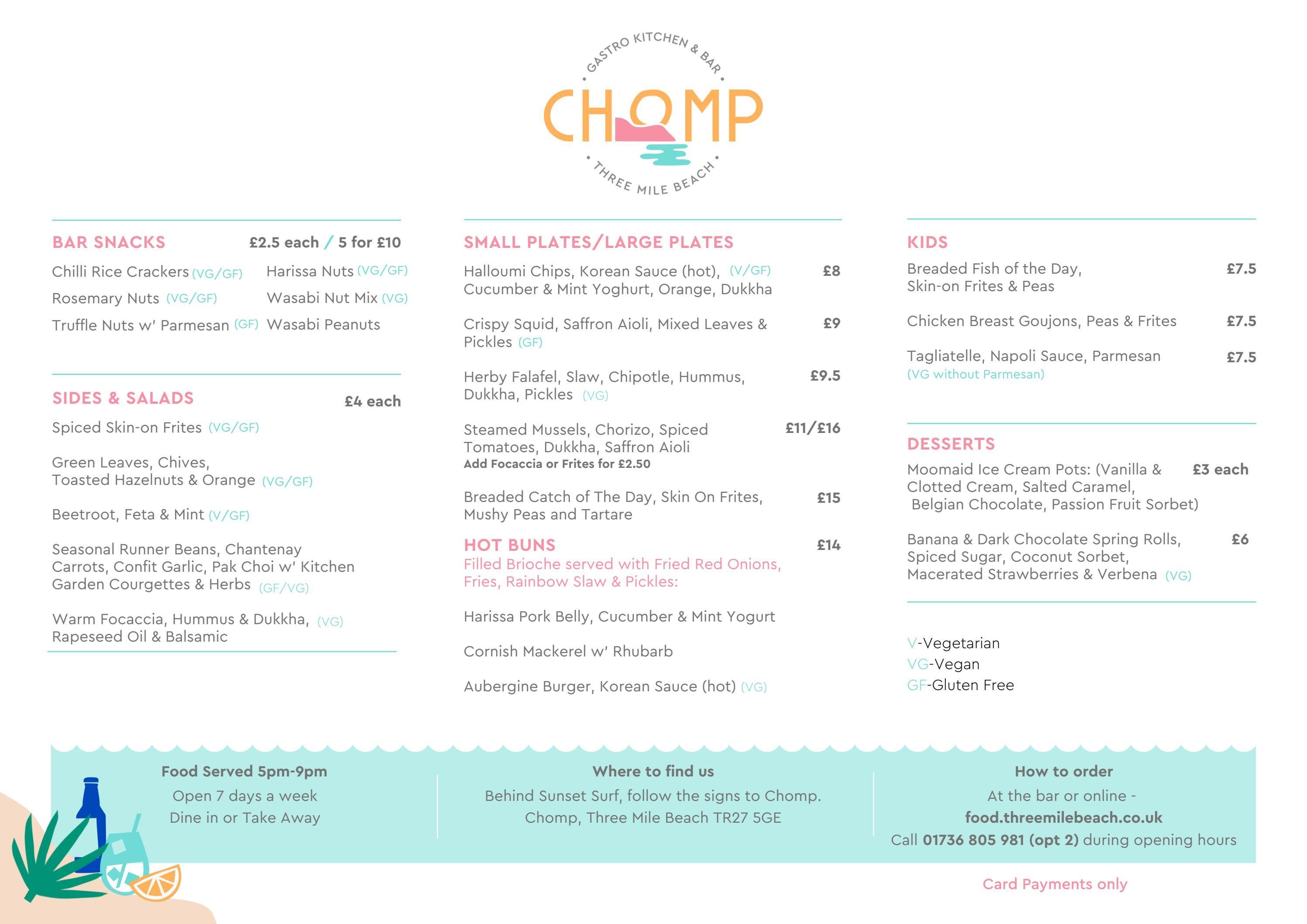 Chomp Food & Drink Menus by threemilebeach - Issuu