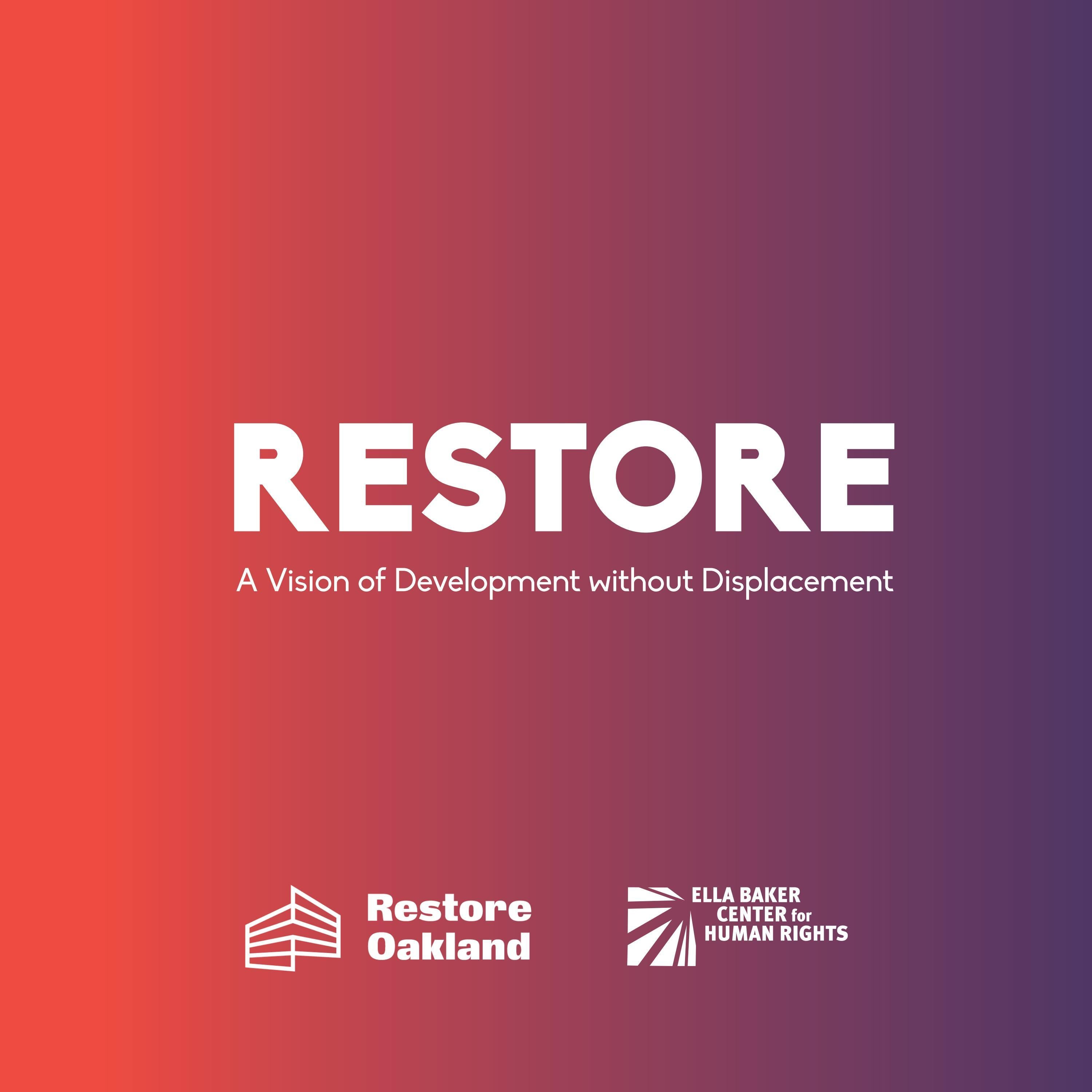RESTORE - A Vision of Development Without Displacement by Brielle ...