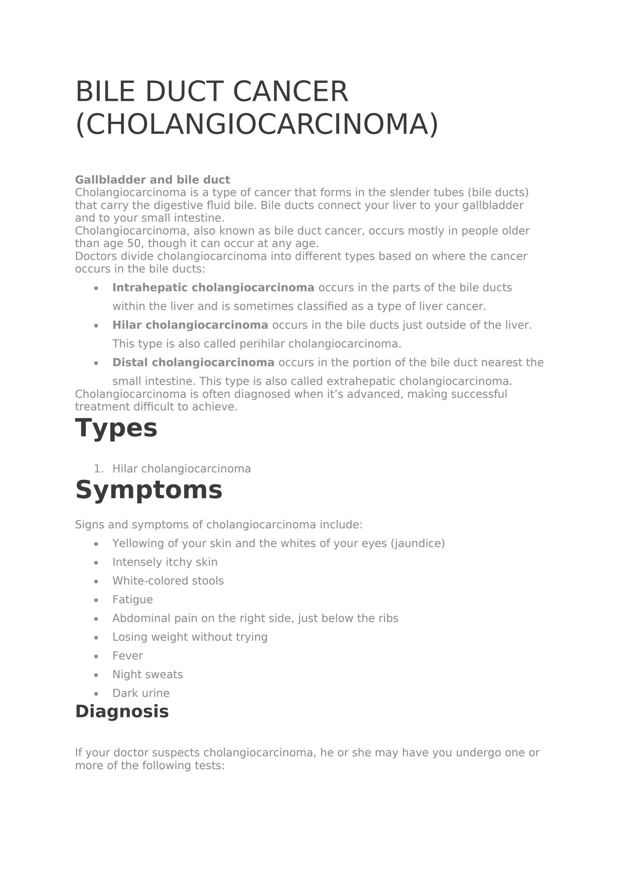 Bile Duct Cancer Cholangiocarcinoma By Missiongastrohospital Issuu