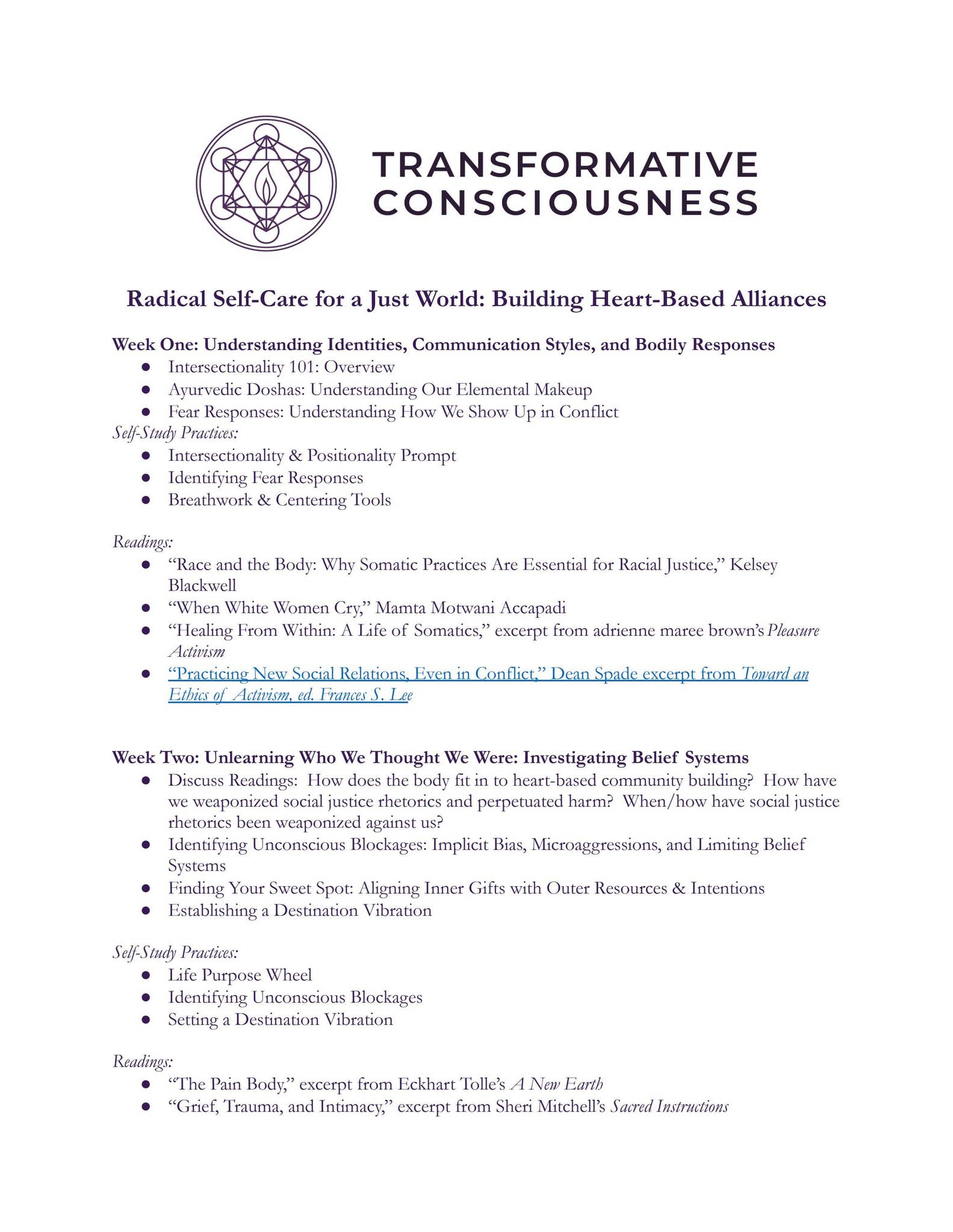 [RSCJW] Overview by transformativeconsciousness - Issuu