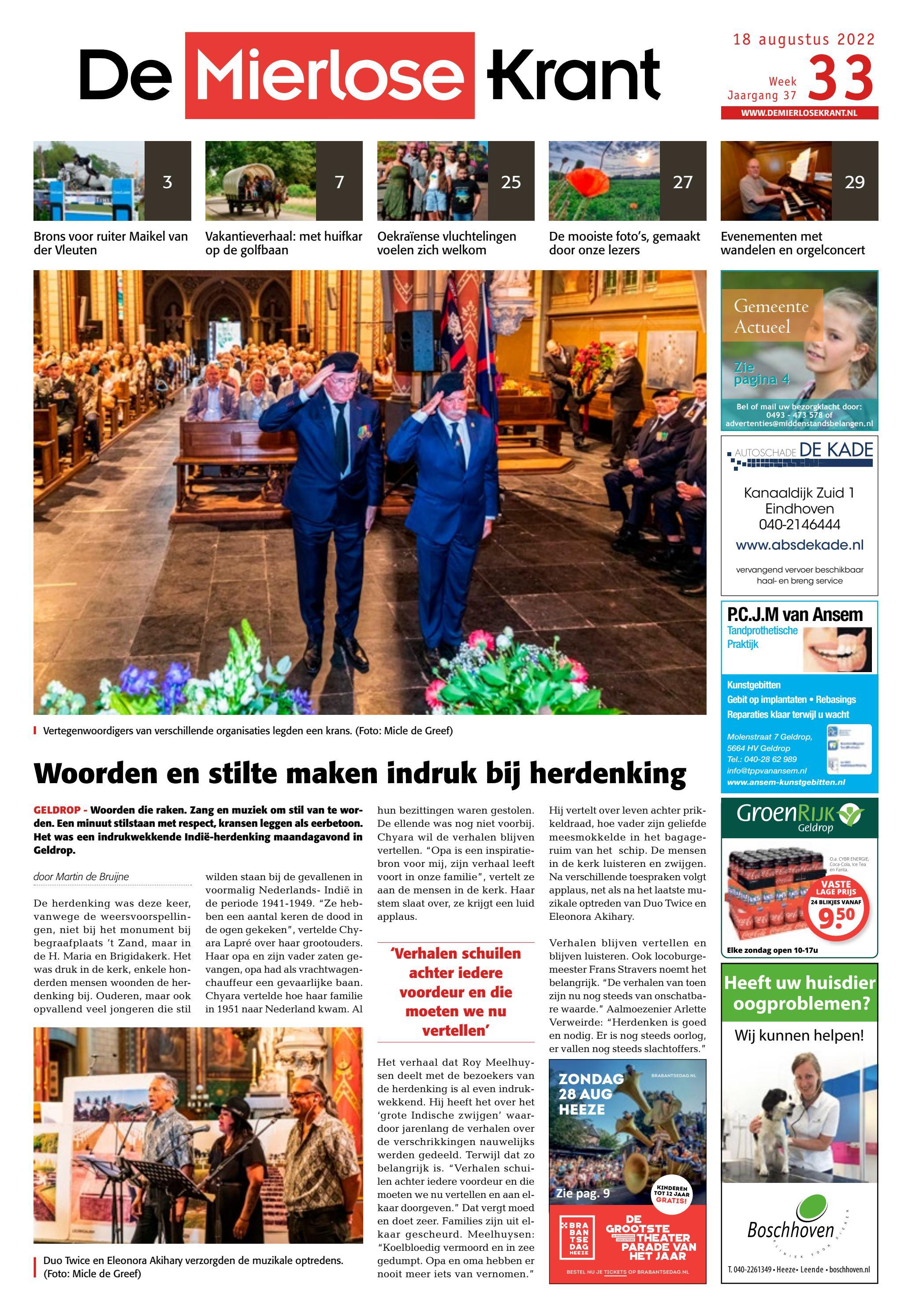 Mierlose Krant 18-08-2022 by DAS Mediacentrum - Issuu