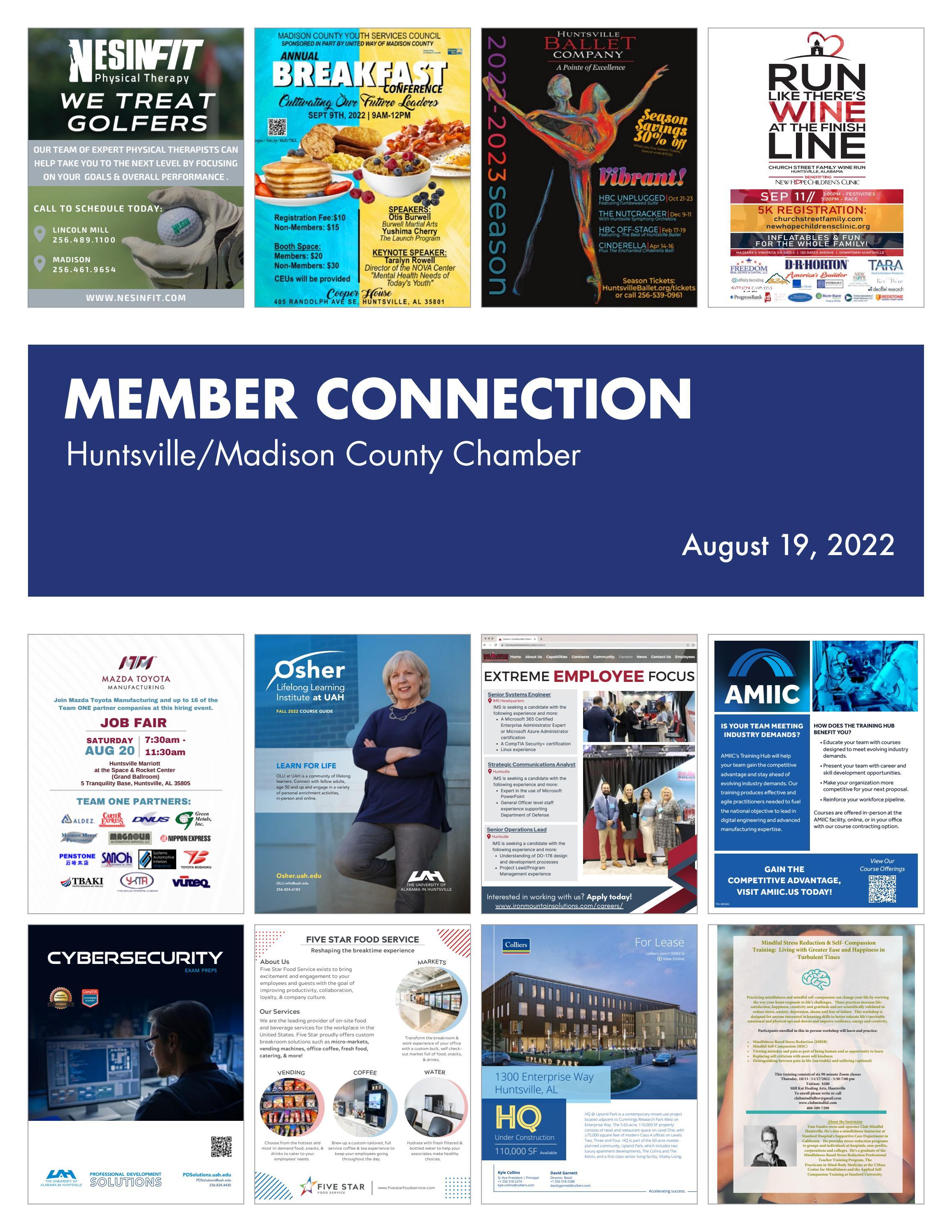 Member Connection, Aug. 19, 2022 by Huntsville/Madison County Chamber ...