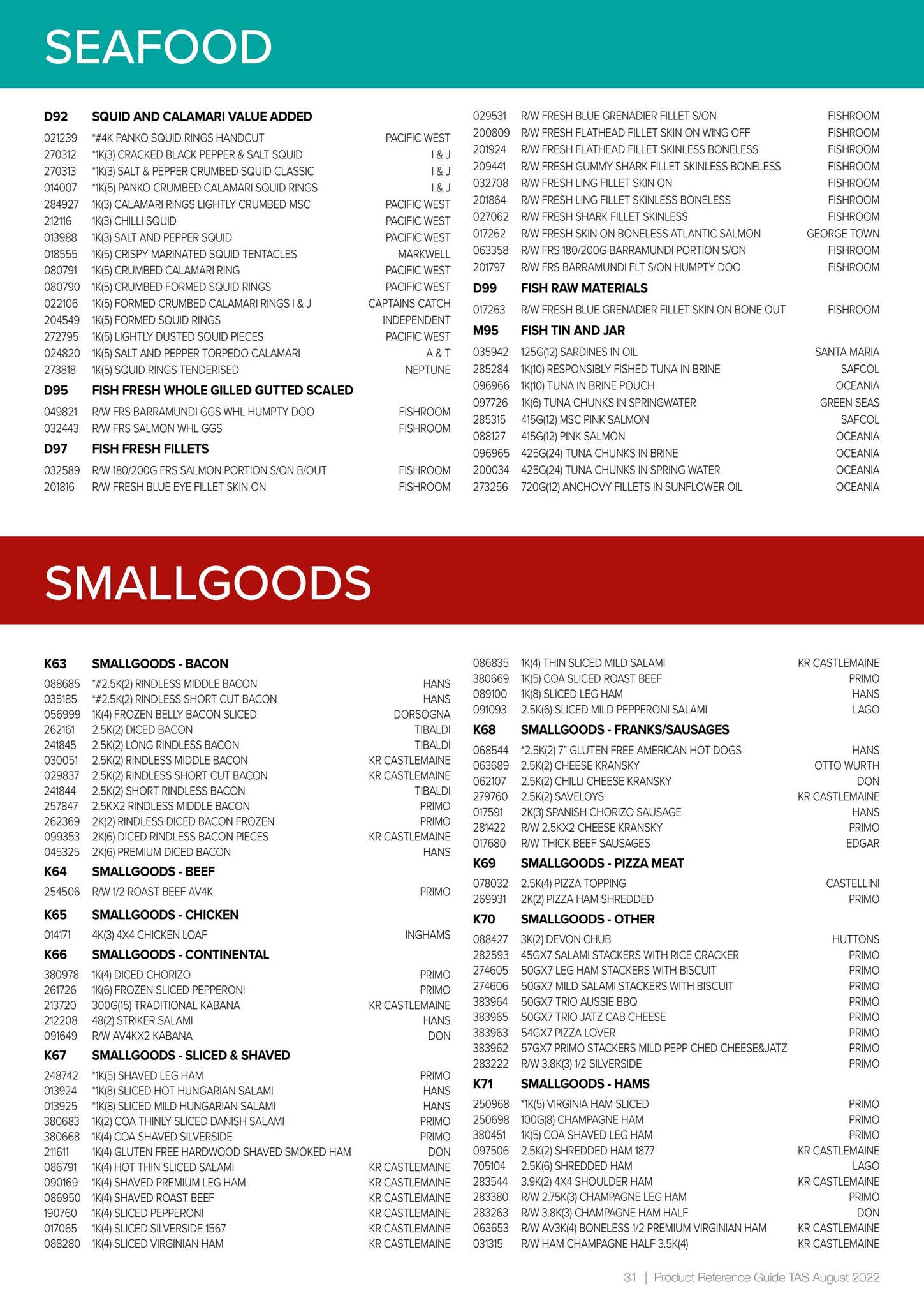 PFD Food Services PRG (TAS Product Reference Guide) by PFD Food ...