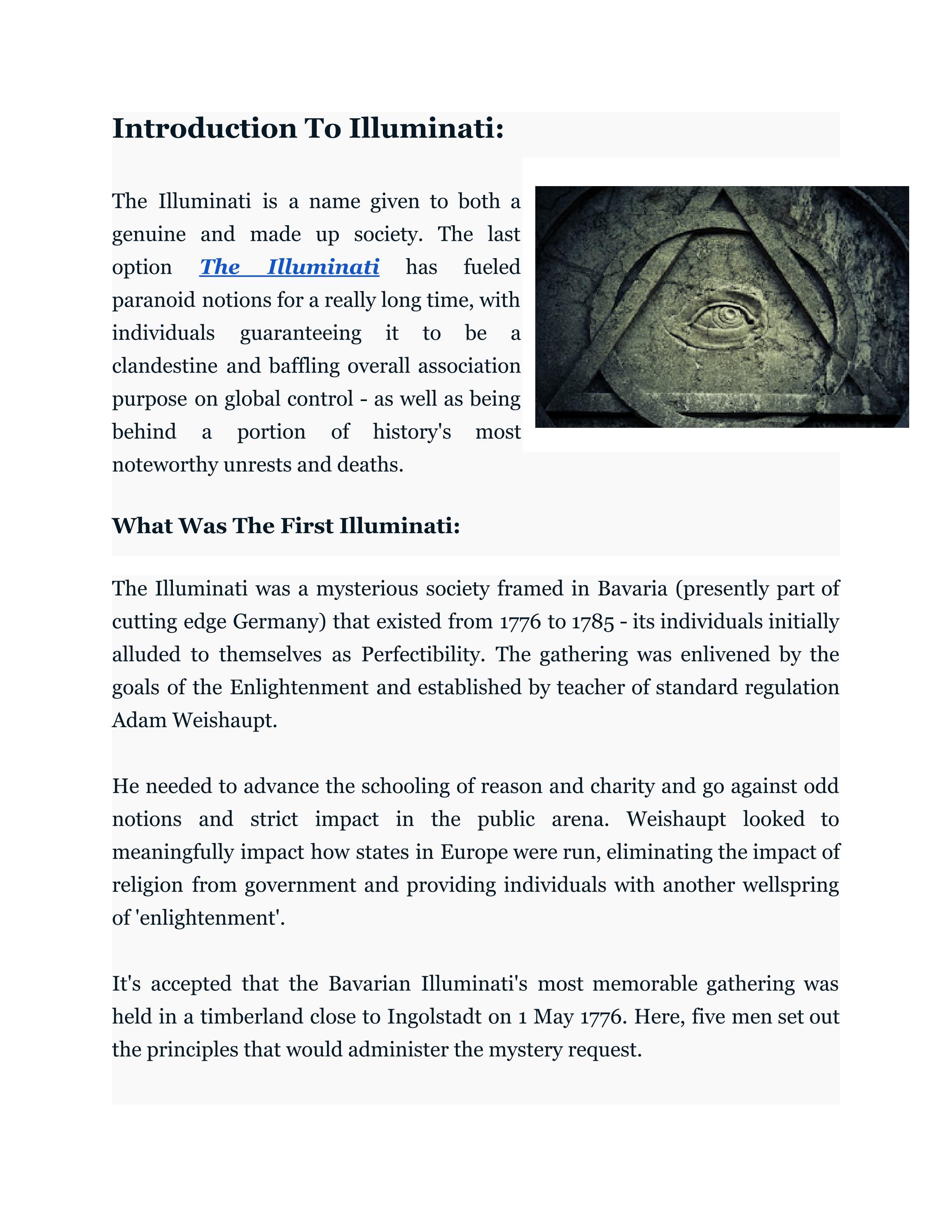 Detailed Information About What Is The Illuminati | The Illuminates by ...