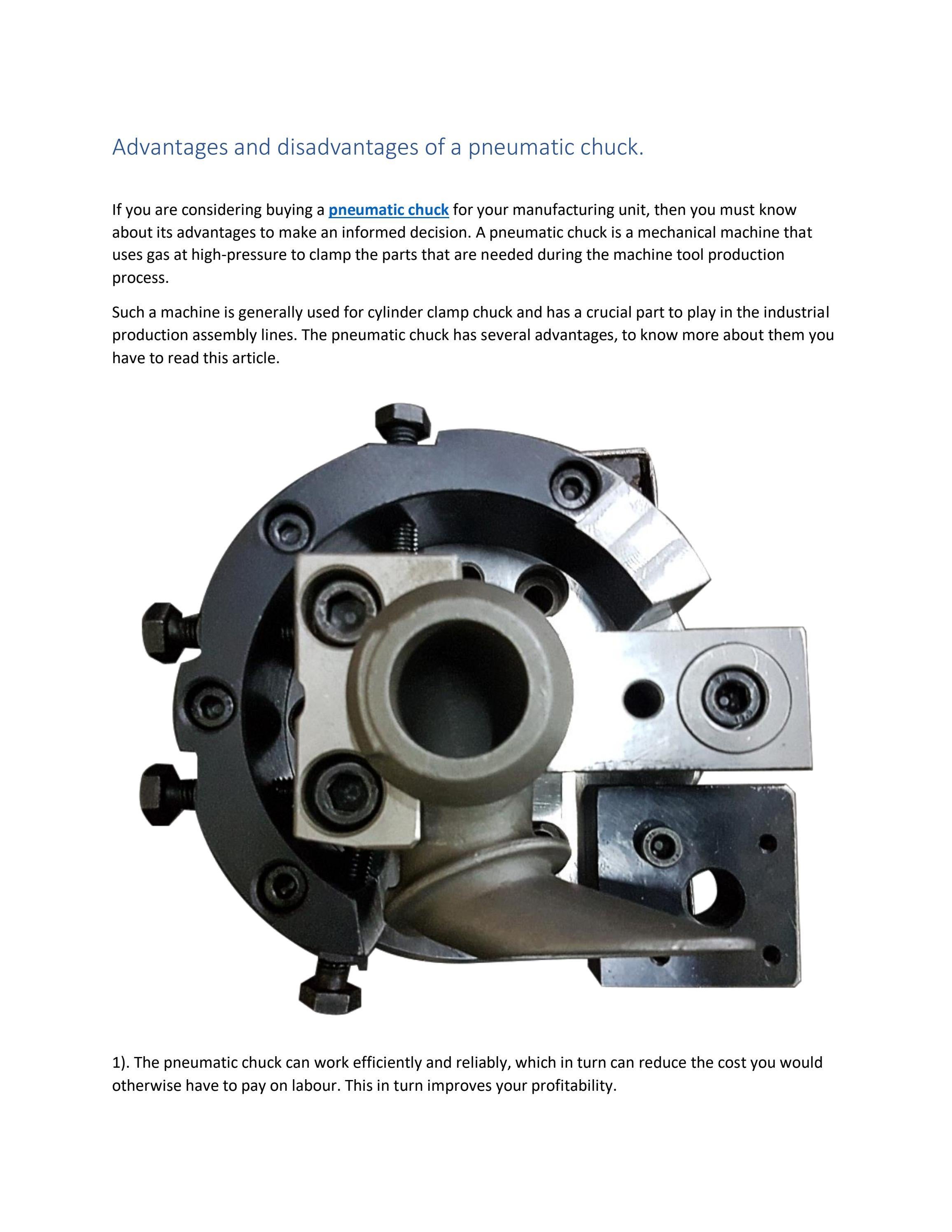 Advantages and disadvantages of a pneumatic chuck. by vishalmachine ...