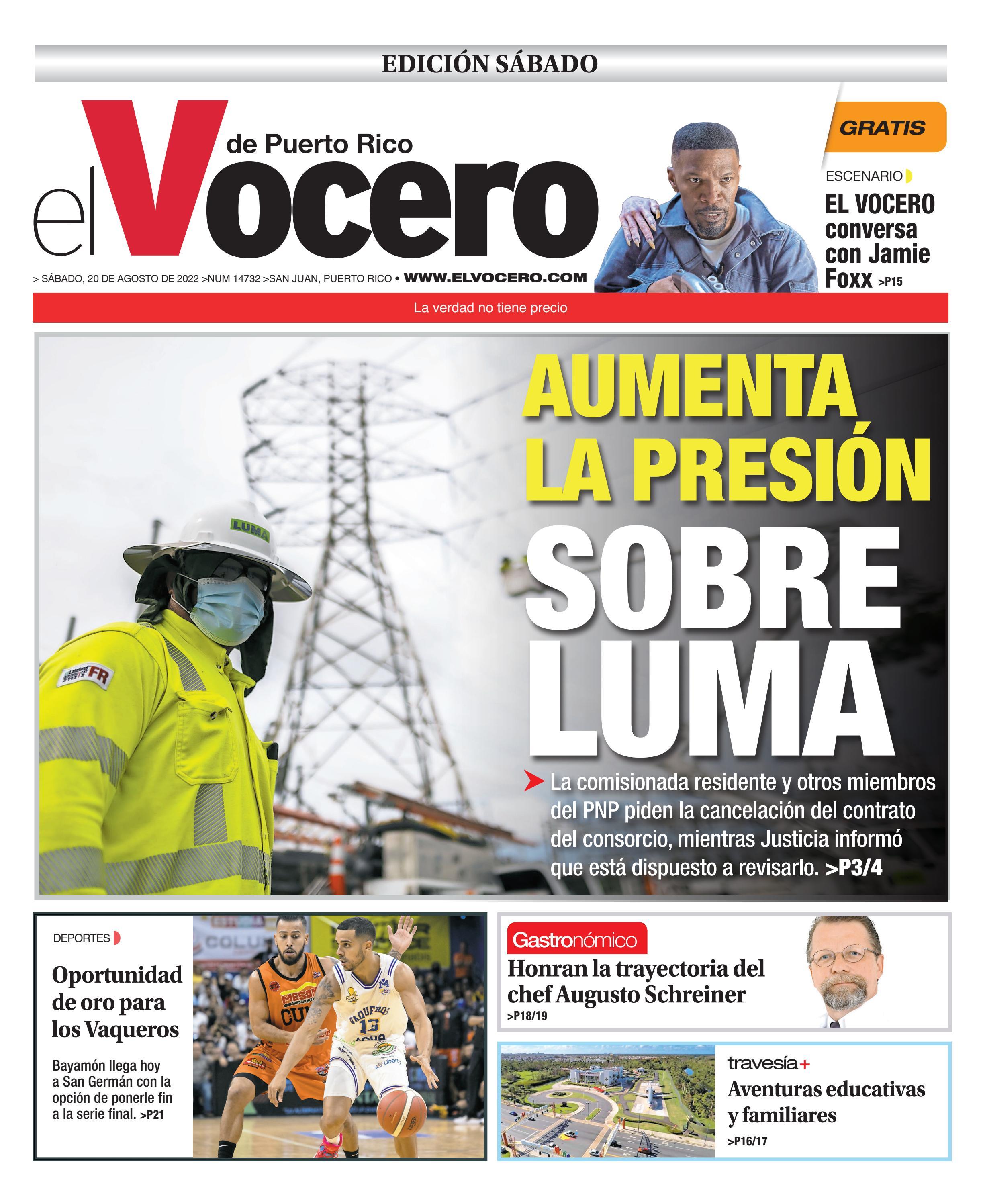 EL Vocero edición 20 de agosto de 2022 by El Vocero de Puerto Rico - Issuu
