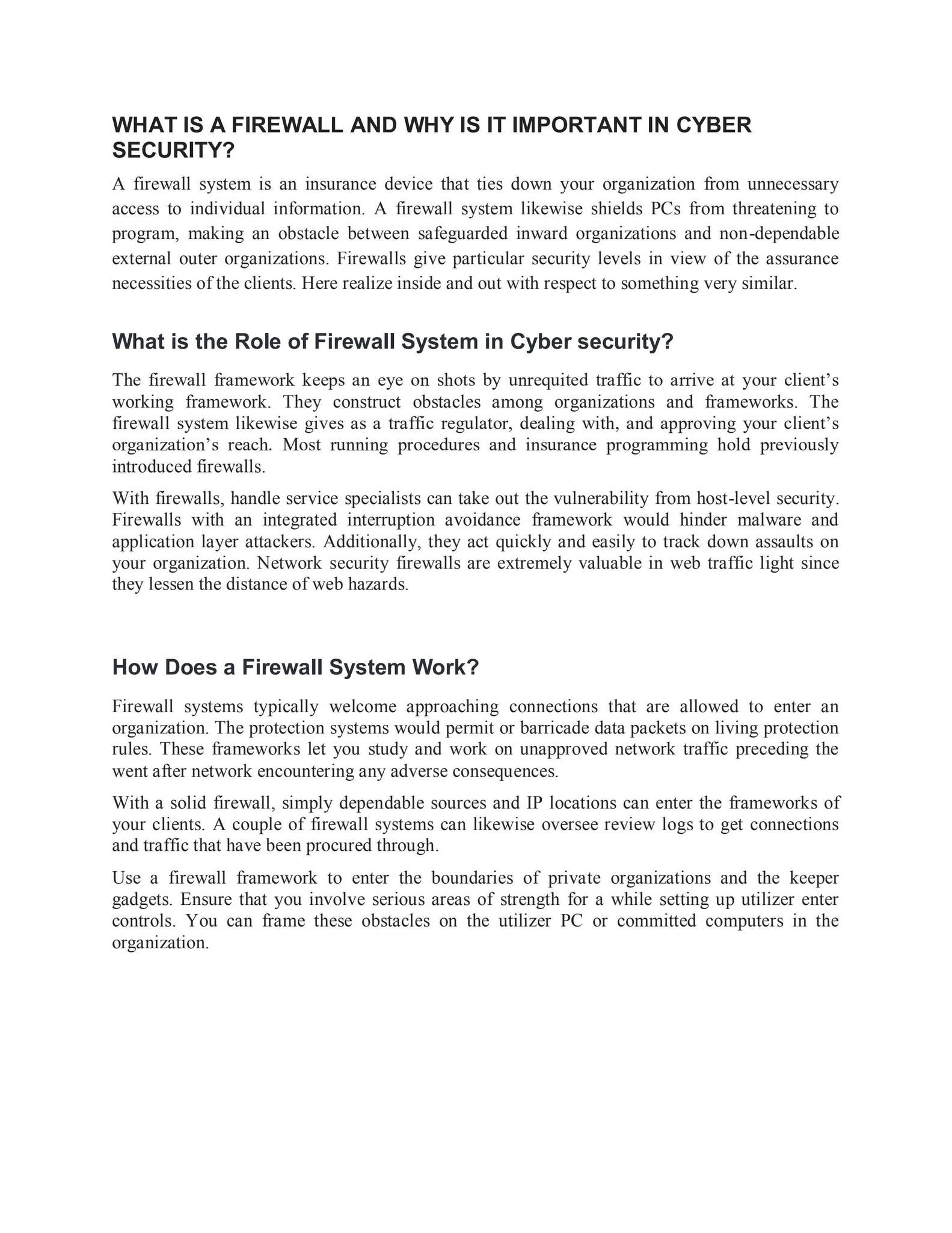WHAT IS A FIREWALL AND WHY IS IT IMPORTANT IN CYBER SECURITY? by ...
