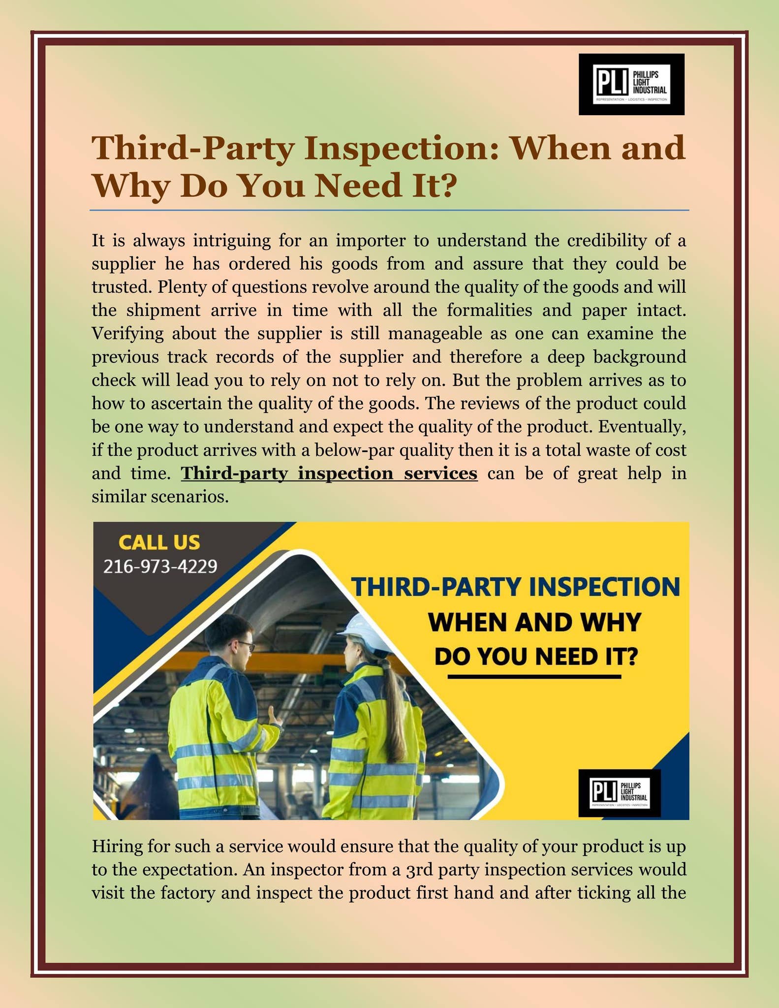 Third Party Inspection: When and Why Do You Need It? by PLI Sorting - Issuu