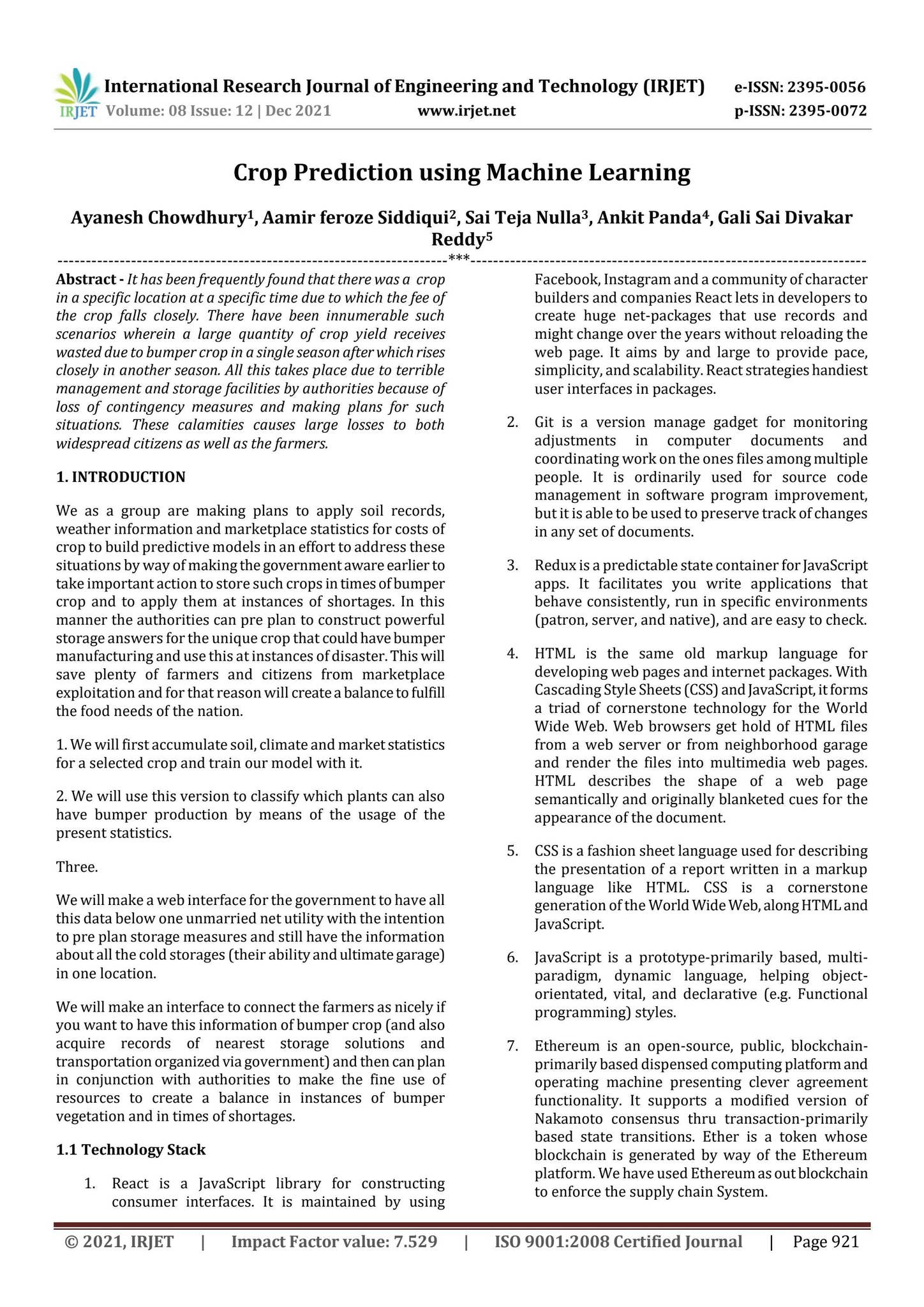 Crop Prediction using Machine Learning by IRJET Journal - Issuu