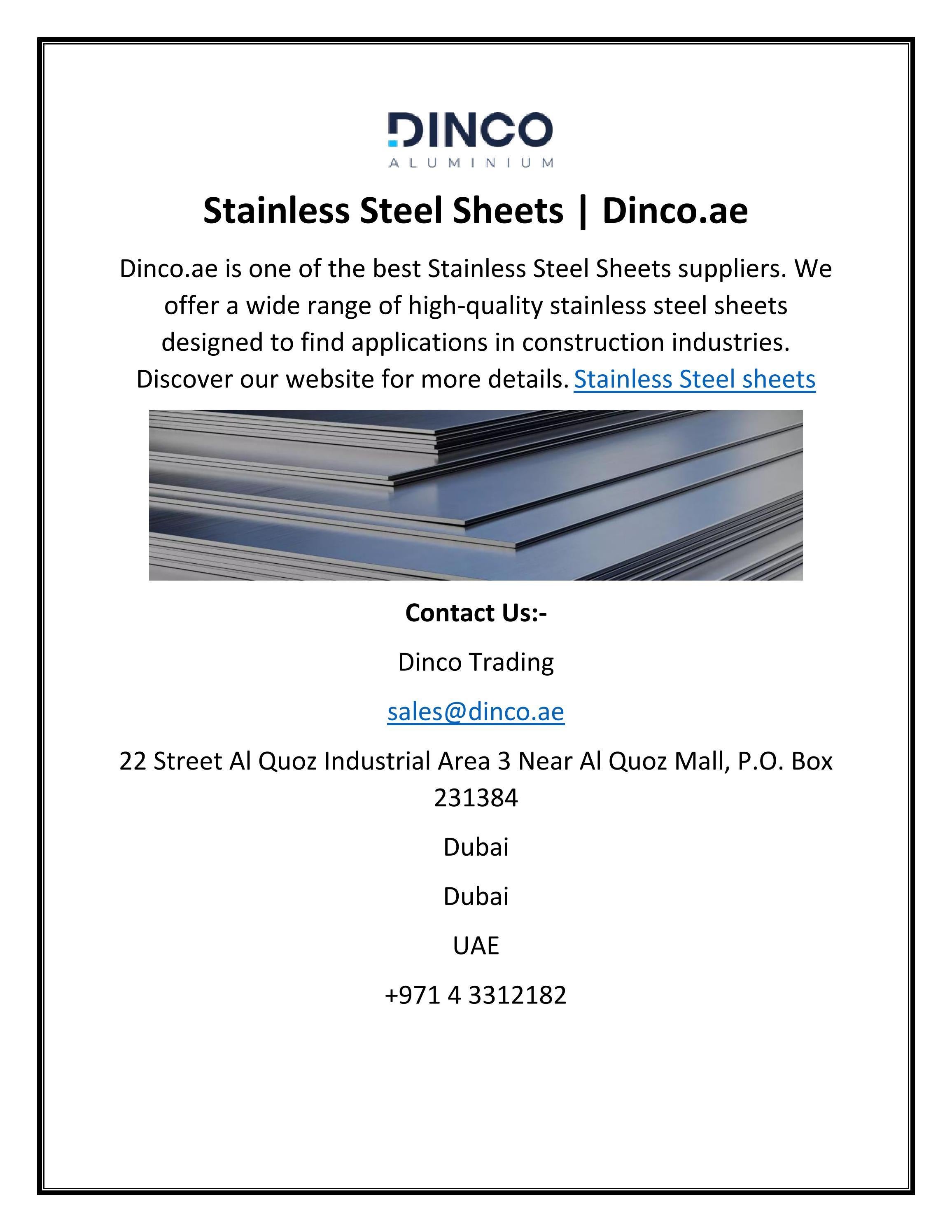 Stainless Steel Sheets Dinco ae By Dinco Issuu Stainless Steel Sheets Dinco ae By Dinco Issuu