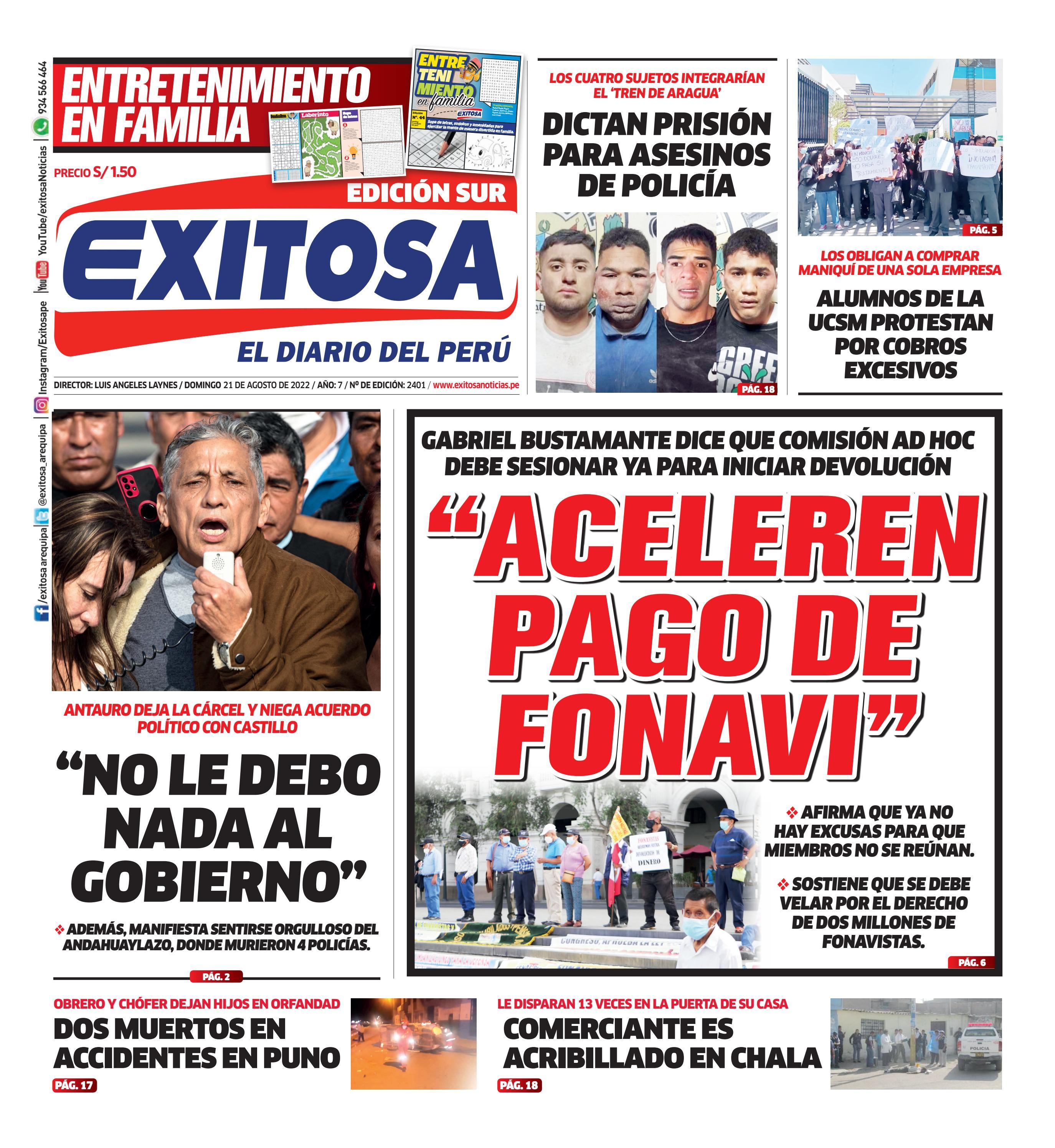 Diario Exitosa Sur (Domingo 21 de Agosto del 2022) by Diario Exitosa ...