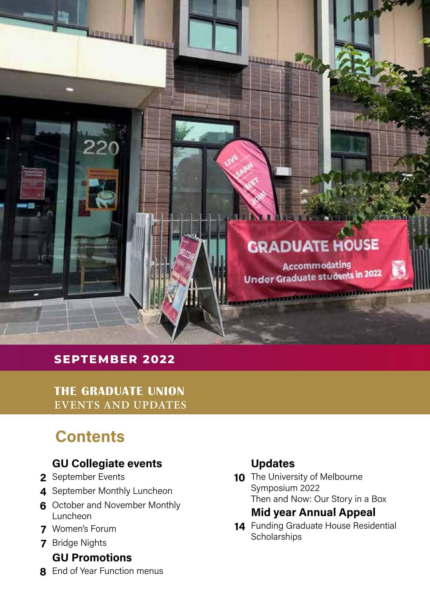 September 2022 Graduate Union Events and Updates by Graduate House - Issuu