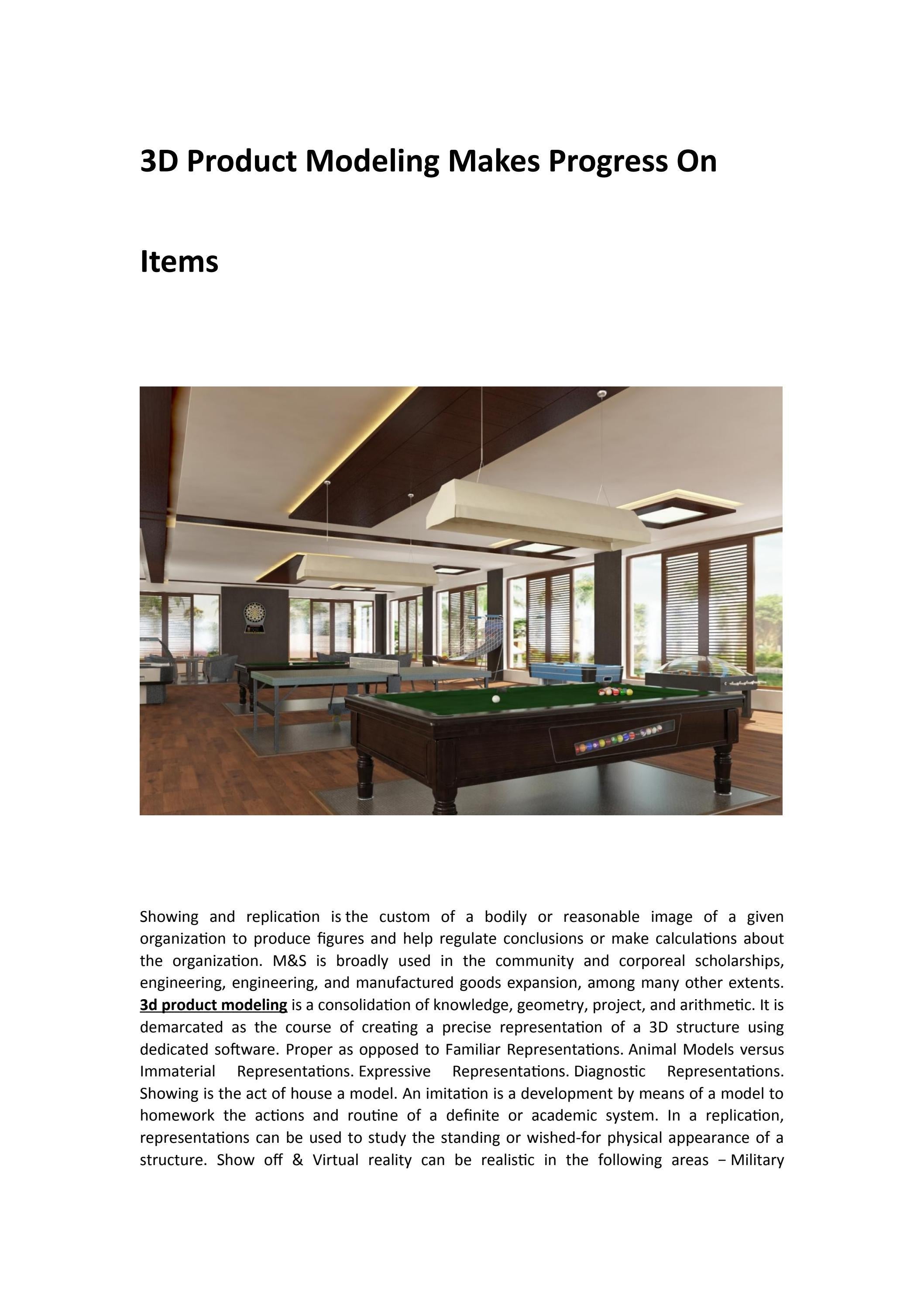 3D Product Modeling Makes Progress On Items by 3D Furniture Modeling Studio - Issuu