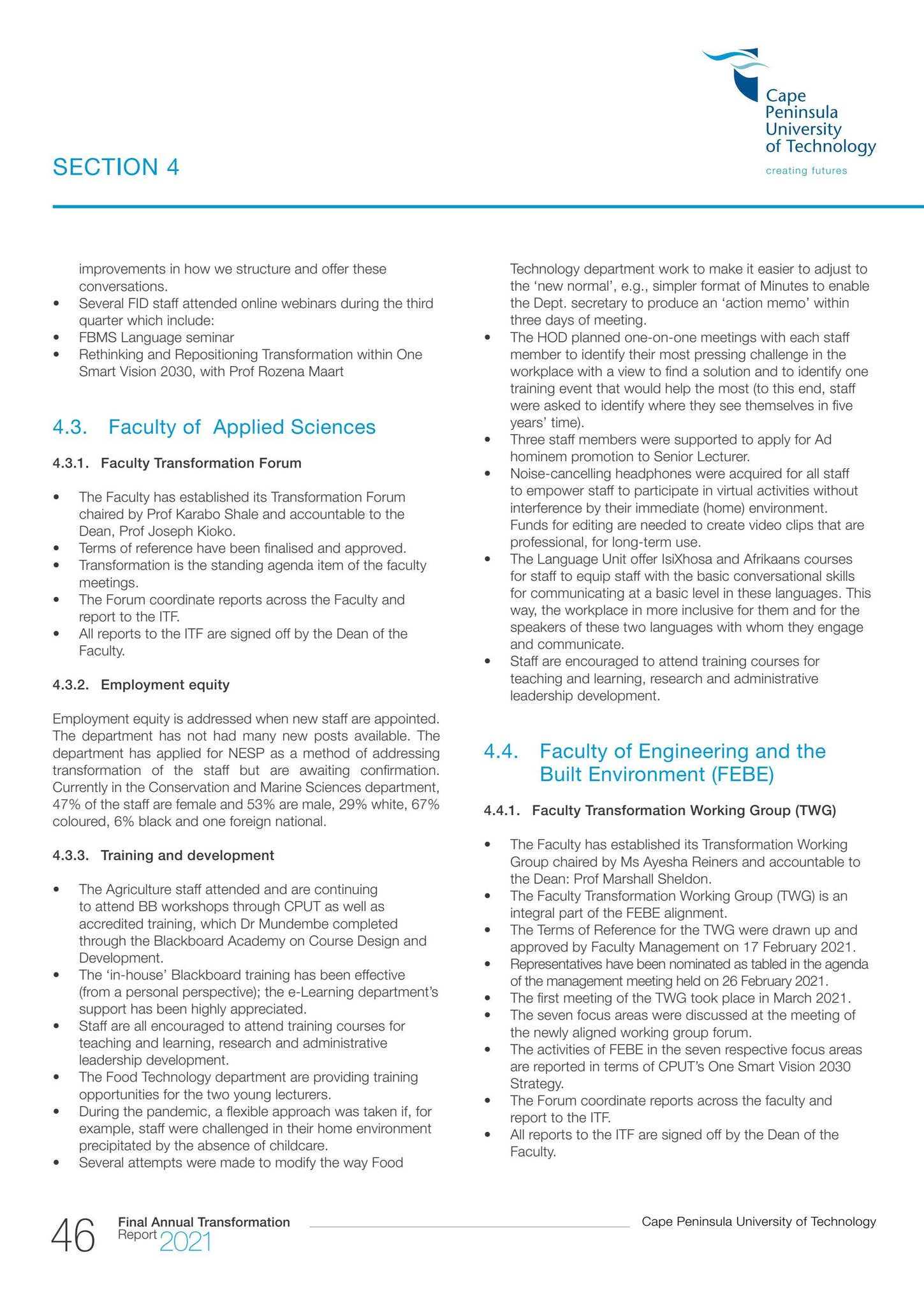 Final Annual Transformation Report 2021 by Cape Peninsula University of ...