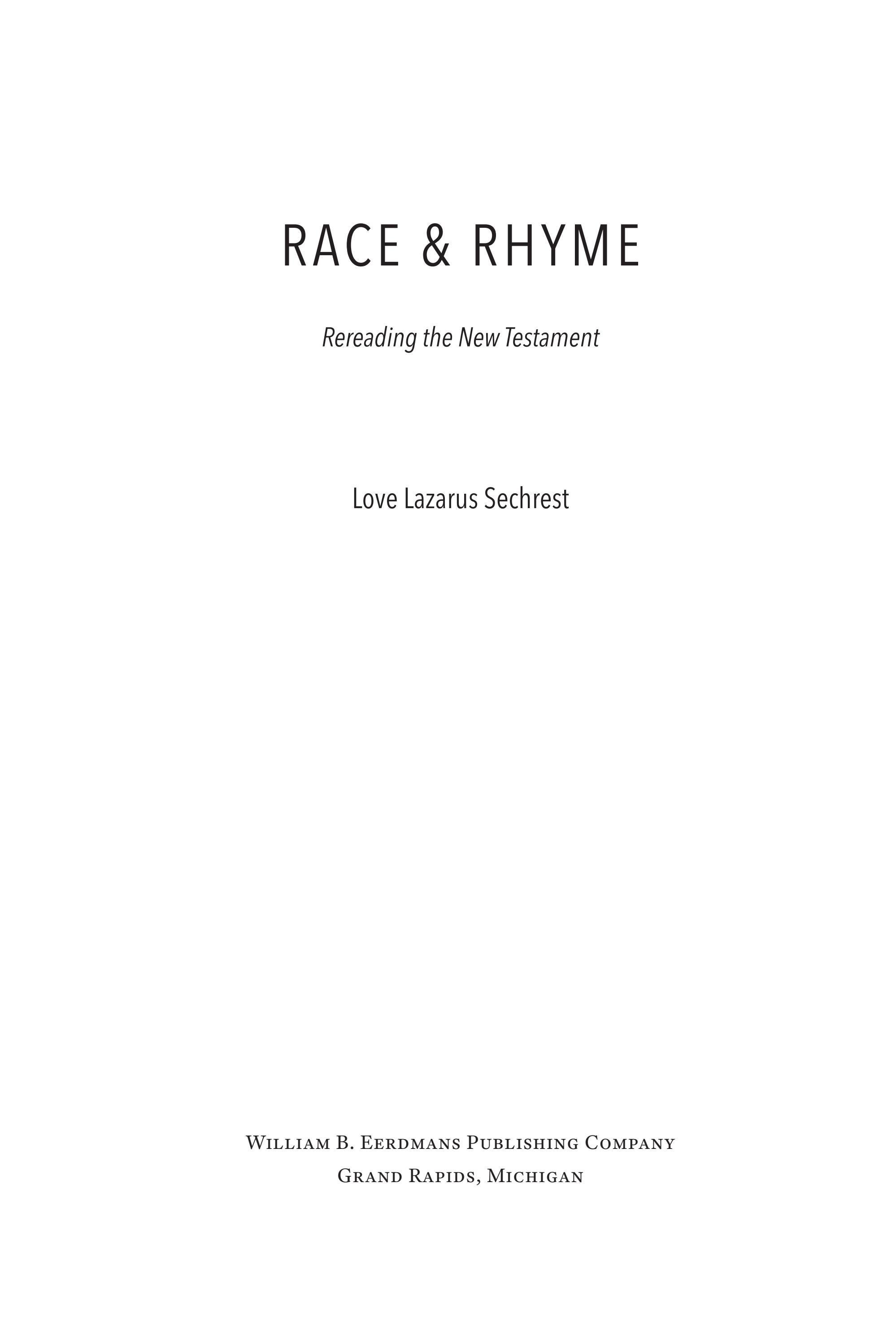 Race and Rhyme Preview by Wm. B. Eerdmans Publishing Co. - Issuu