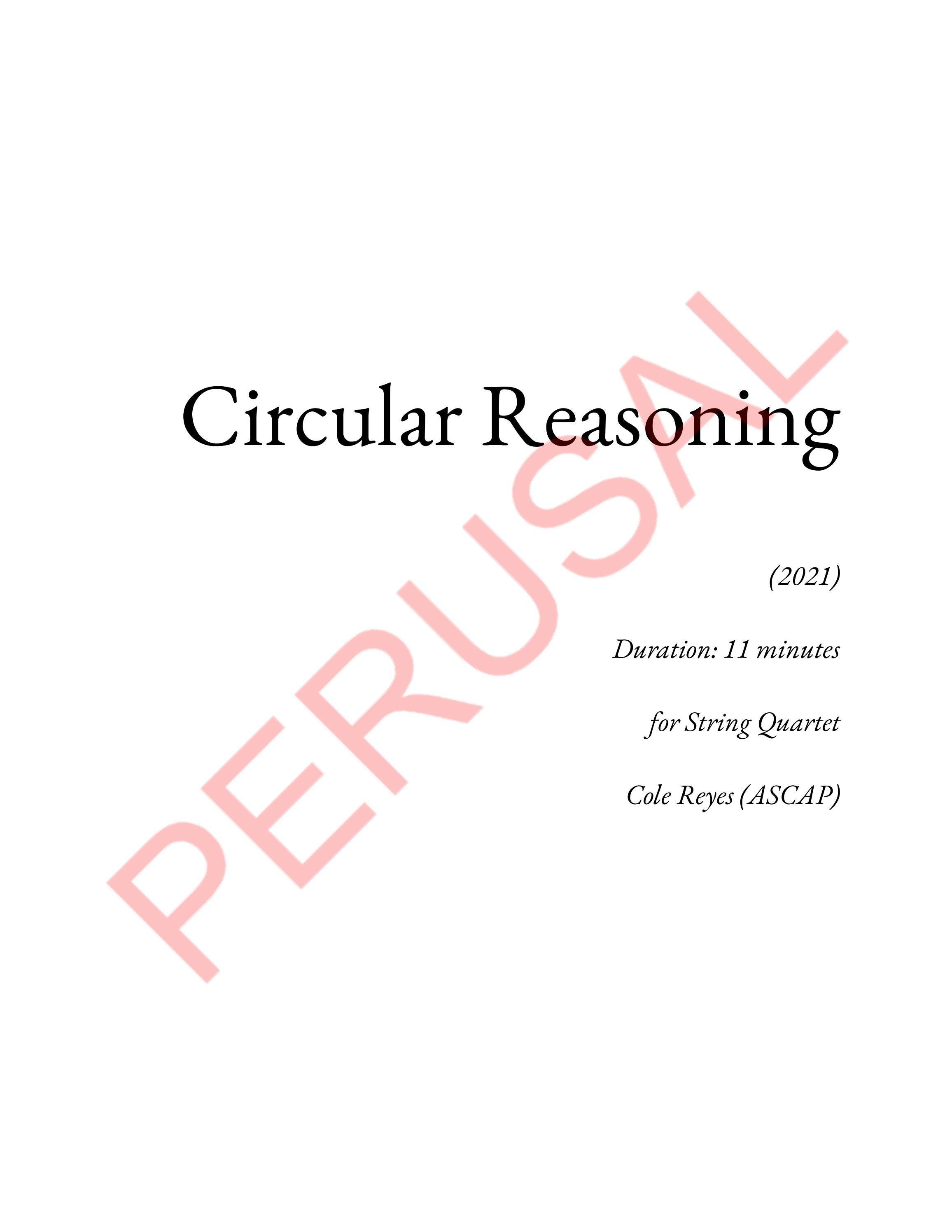 Circular Reasoning For String Quartet By Cole Reyes Issuu