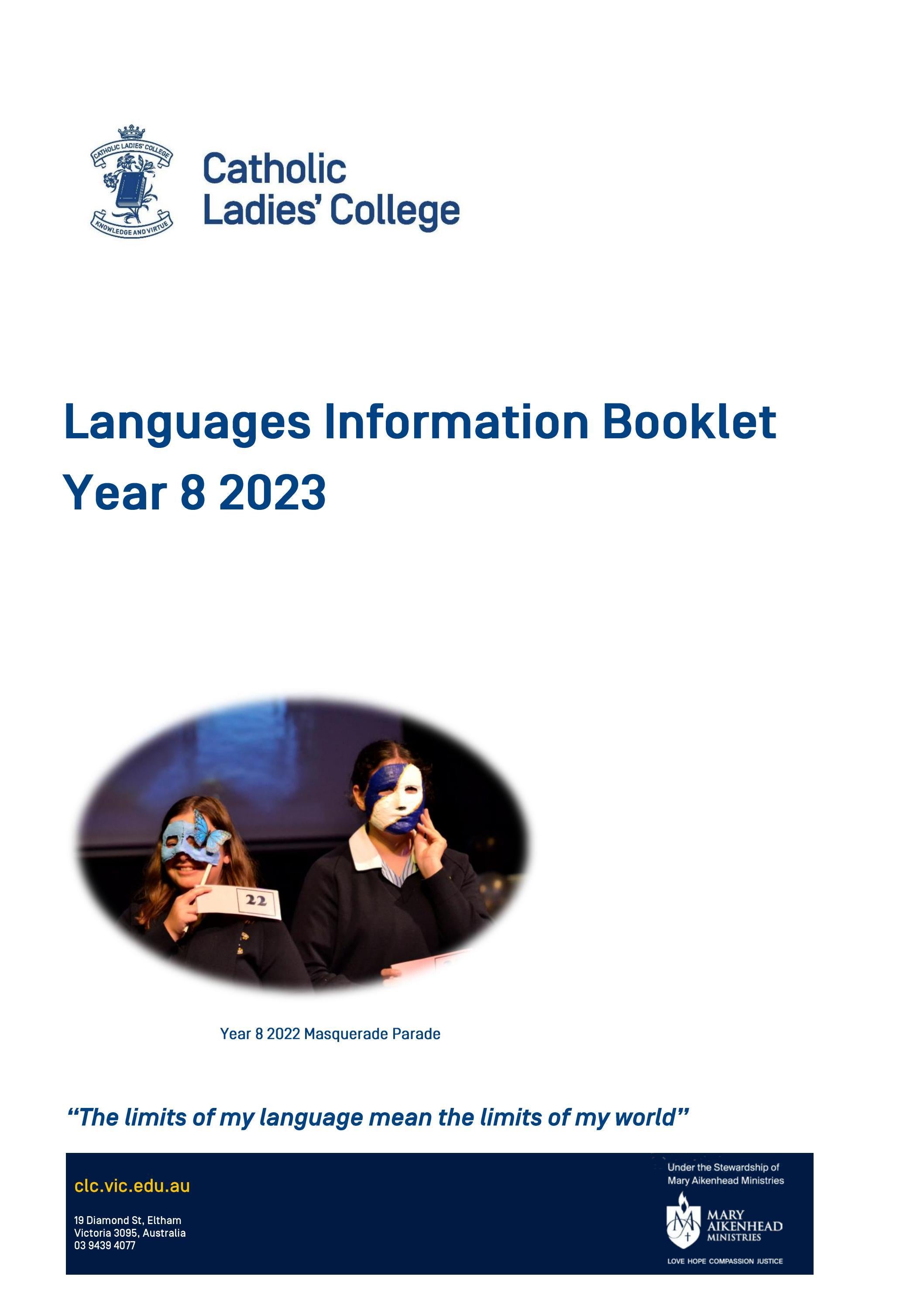 CLC Year 8 2023 Languages Information Book by Catholic Ladies' College - Issuu