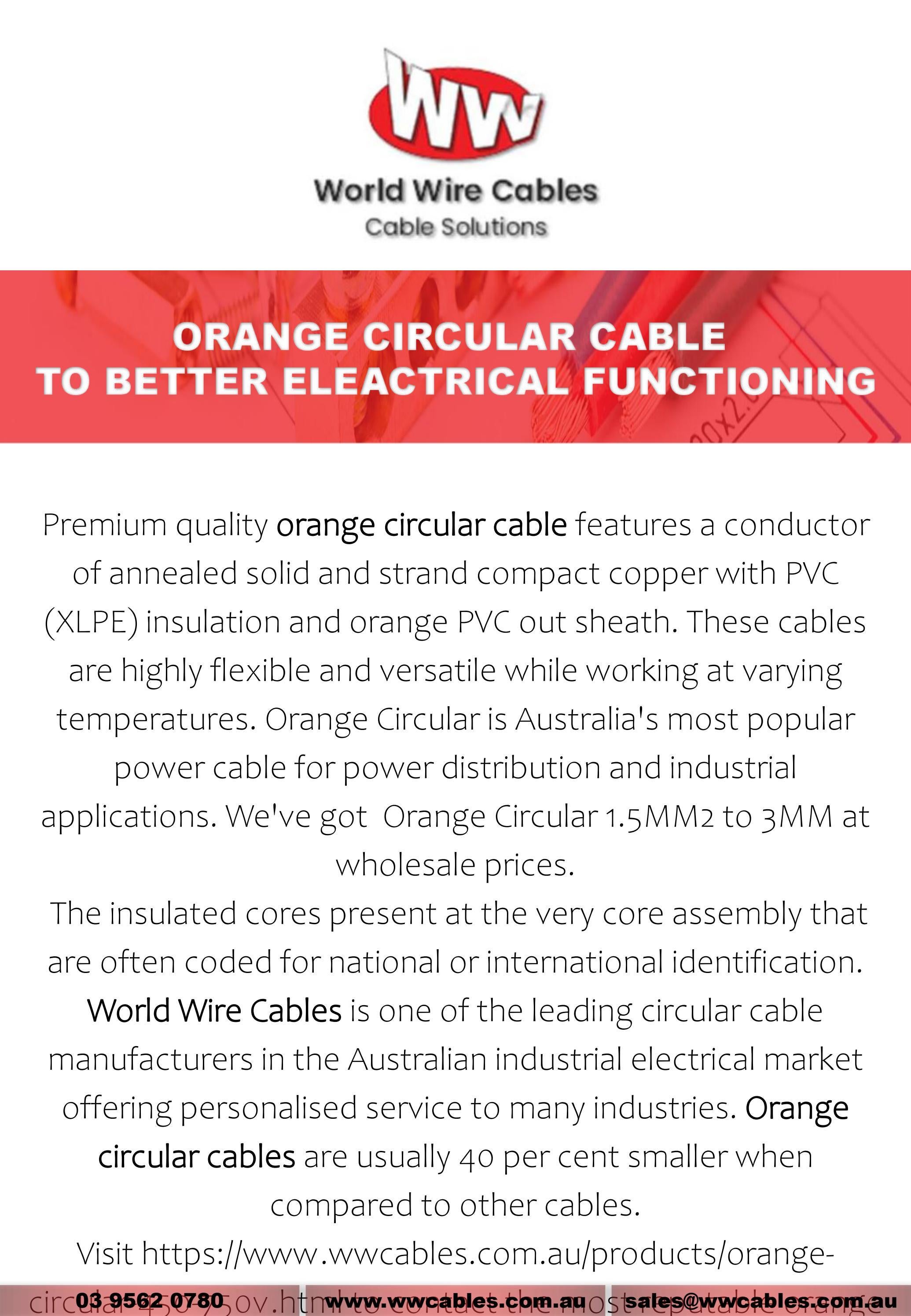 Orange Circular Cable to Better Electrical Functioning by World Wire ...