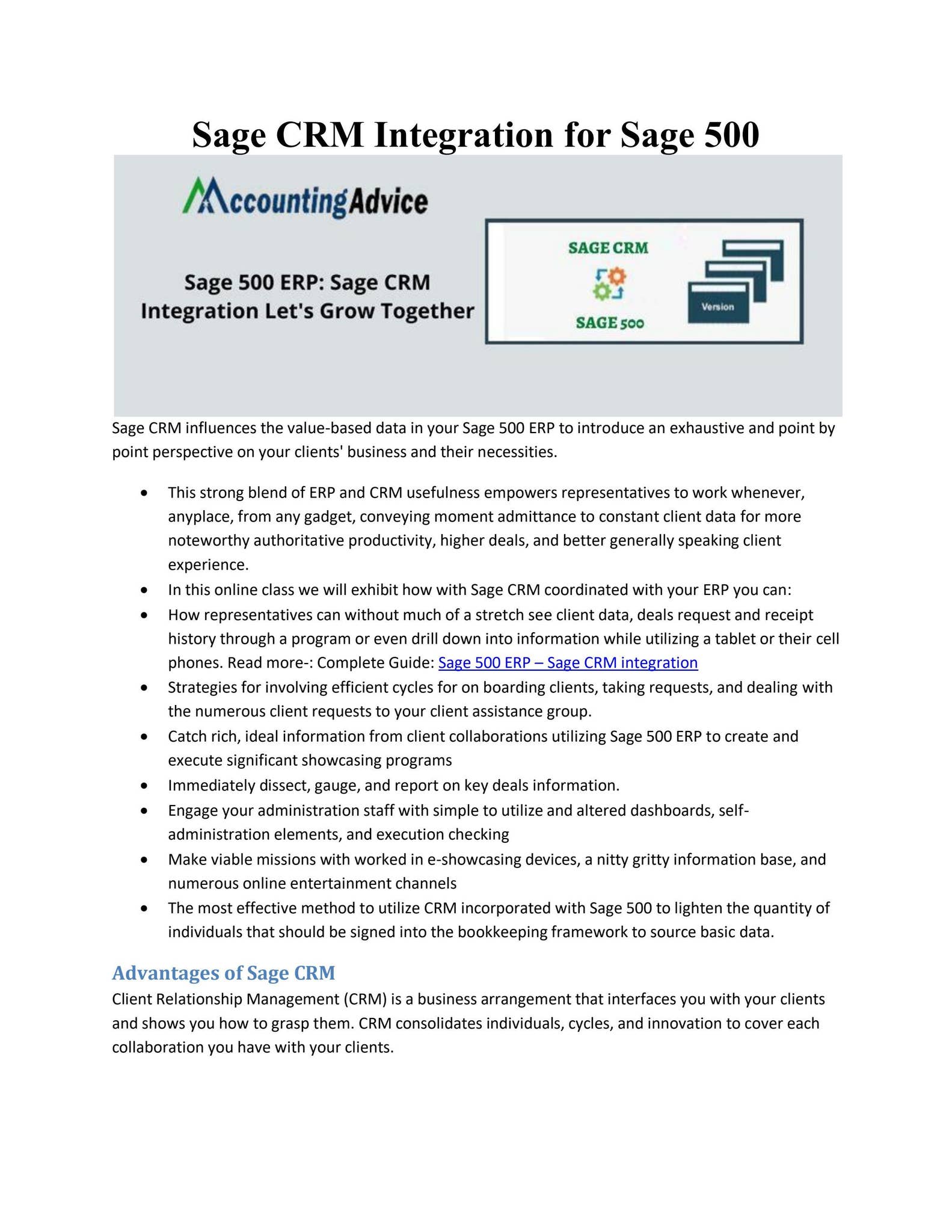 Complete Guide: Sage 500 ERP – Sage CRM integration by accounting ...