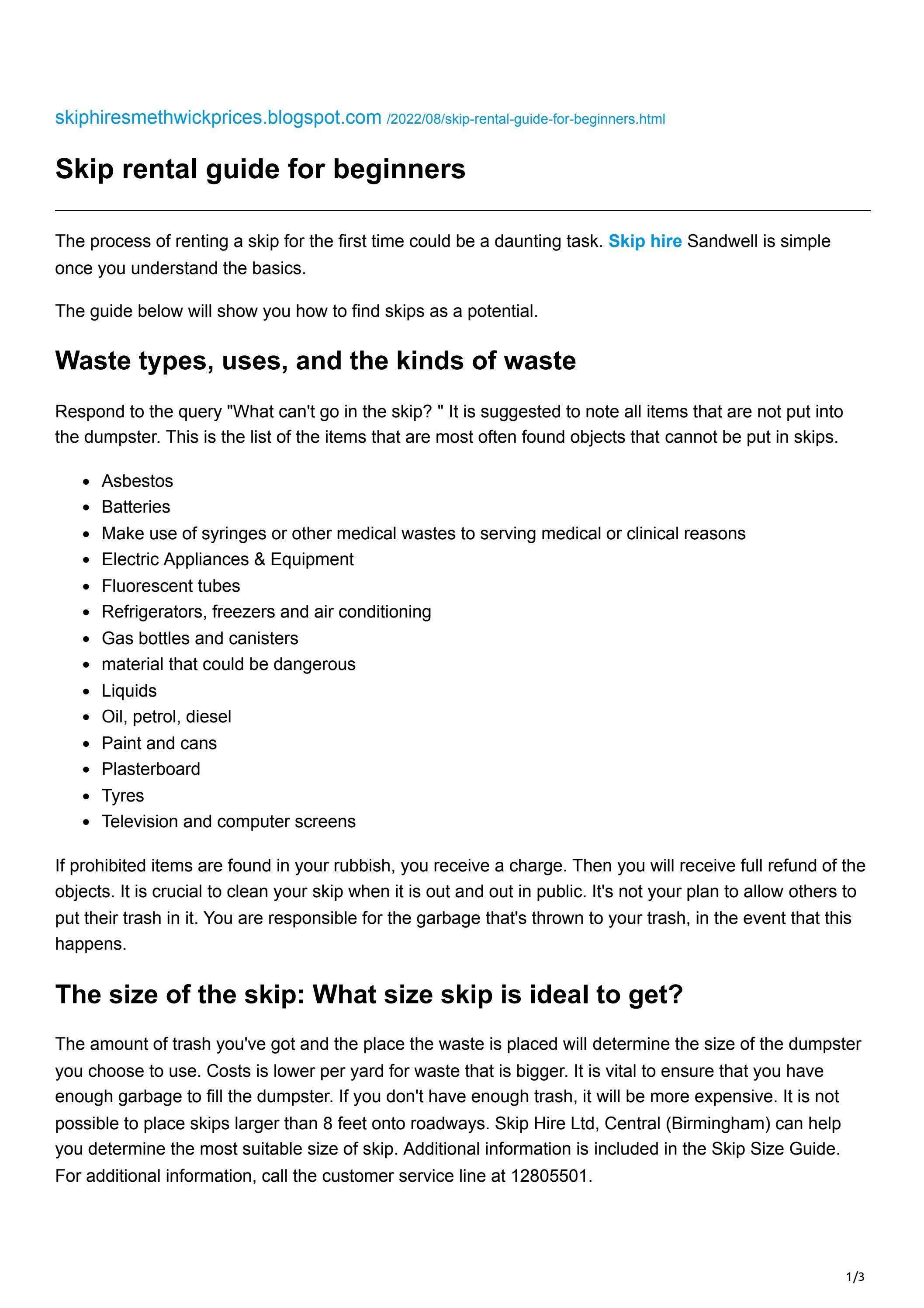 Skip rental guide for beginners by Central01 - Issuu