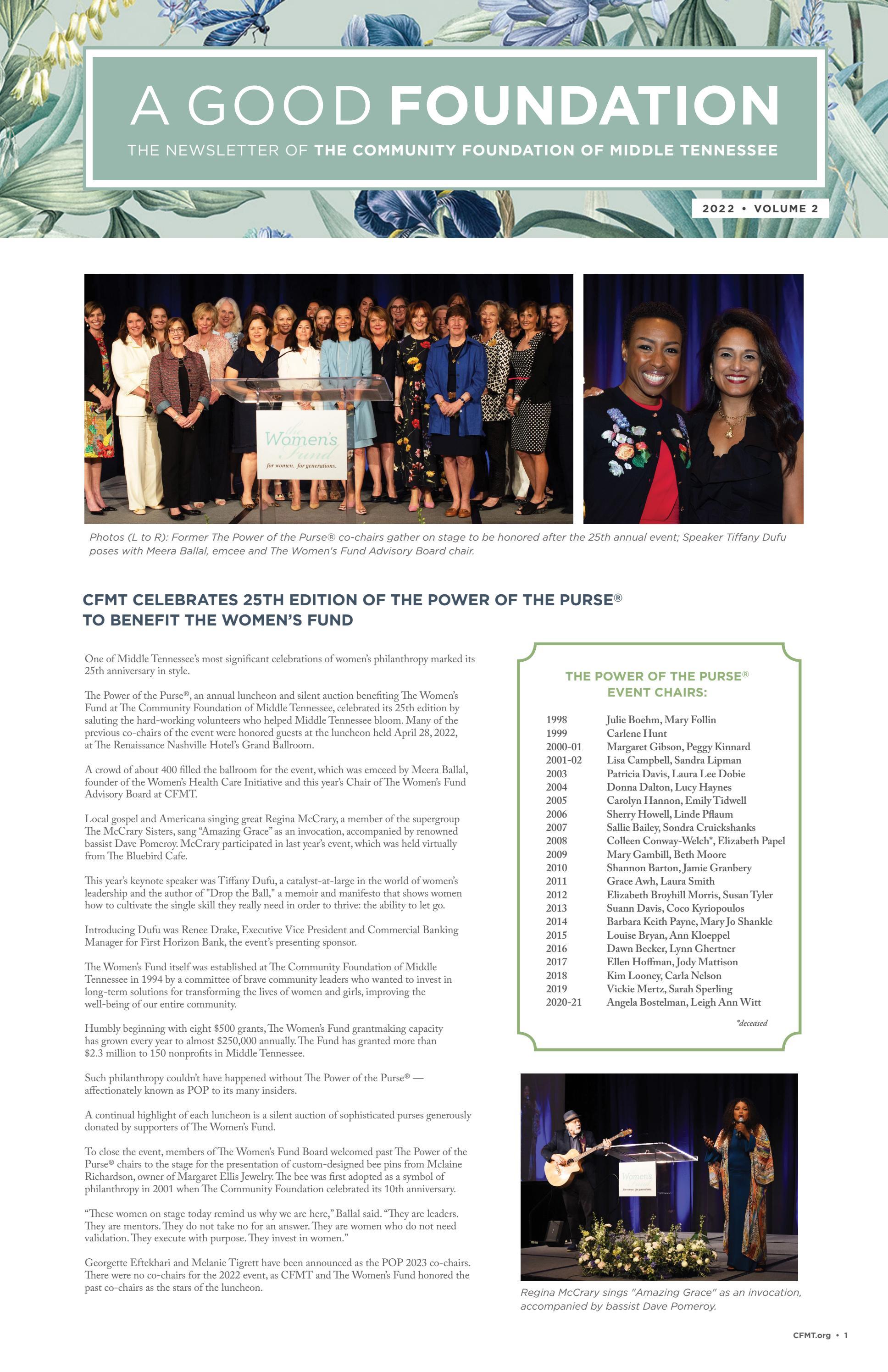 A Good Foundation - The Newsletter of CFMT - 2022 Volume 2 by Community ...