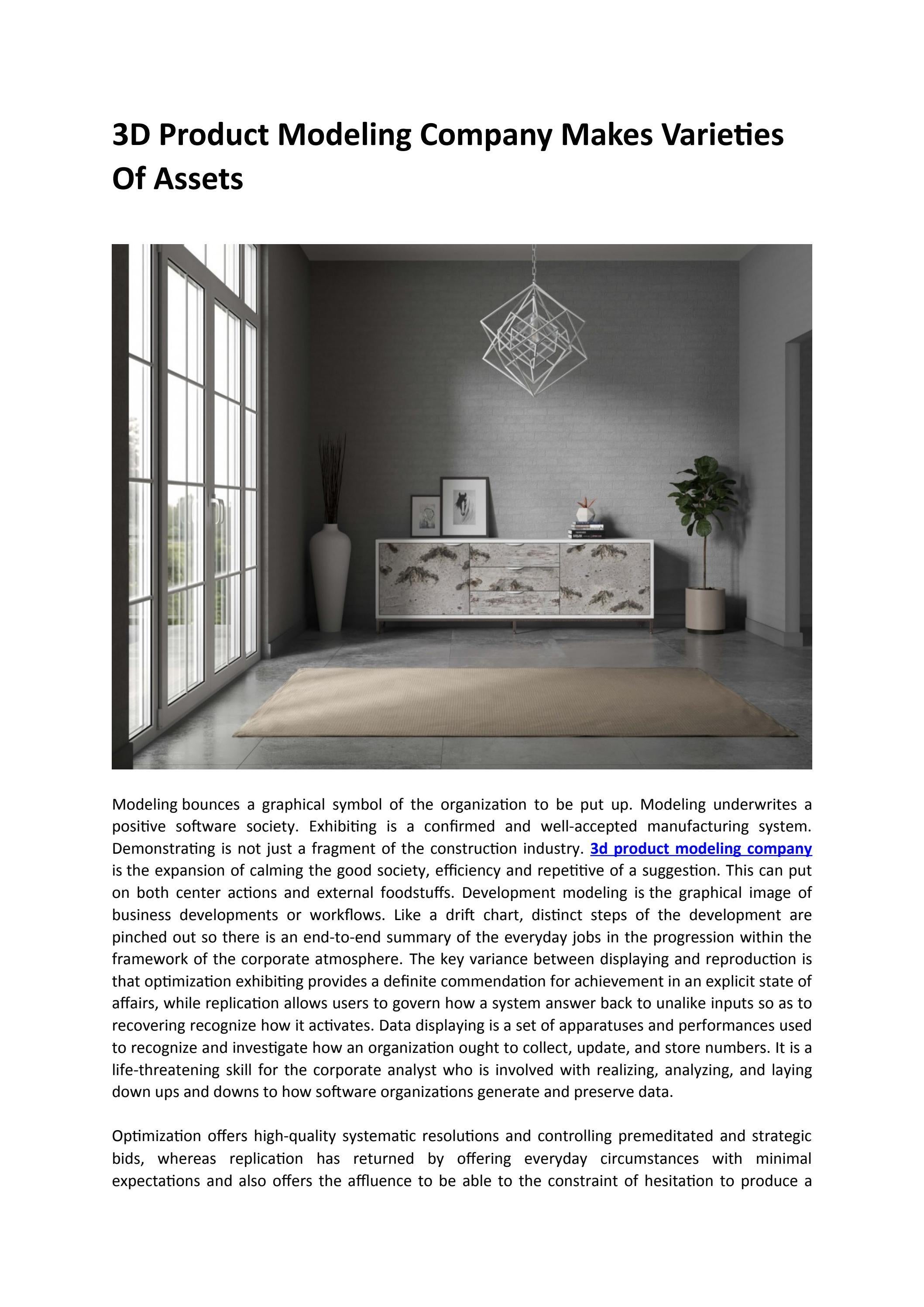 3D Product Modeling Company Makes Varieties Of Assets by 3D Furniture Modeling Studio - Issuu