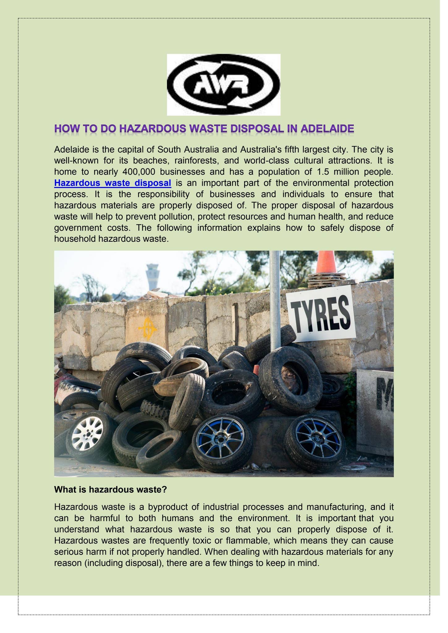 How to do Hazardous Waste Disposal in Adelaide by recyclingcentre - Issuu