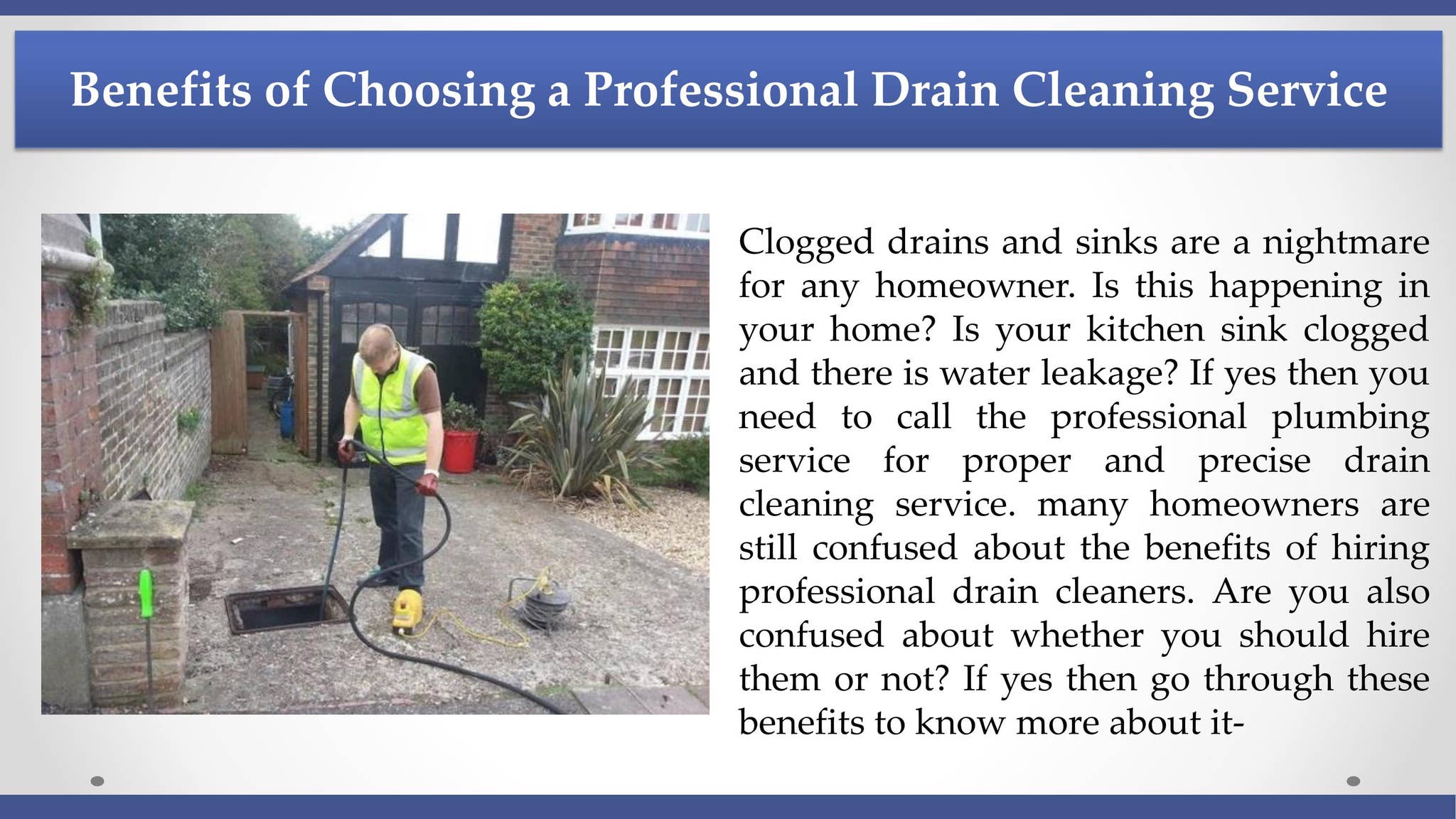 Benefits of Choosing a Professional Drain Cleaning Service by SOS ...