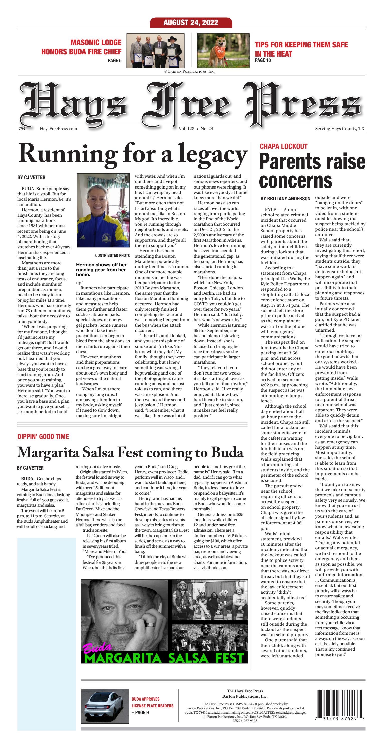 August 24, 2022 Hays Free Press by Hays Free Press/News-Dispatch - Issuu