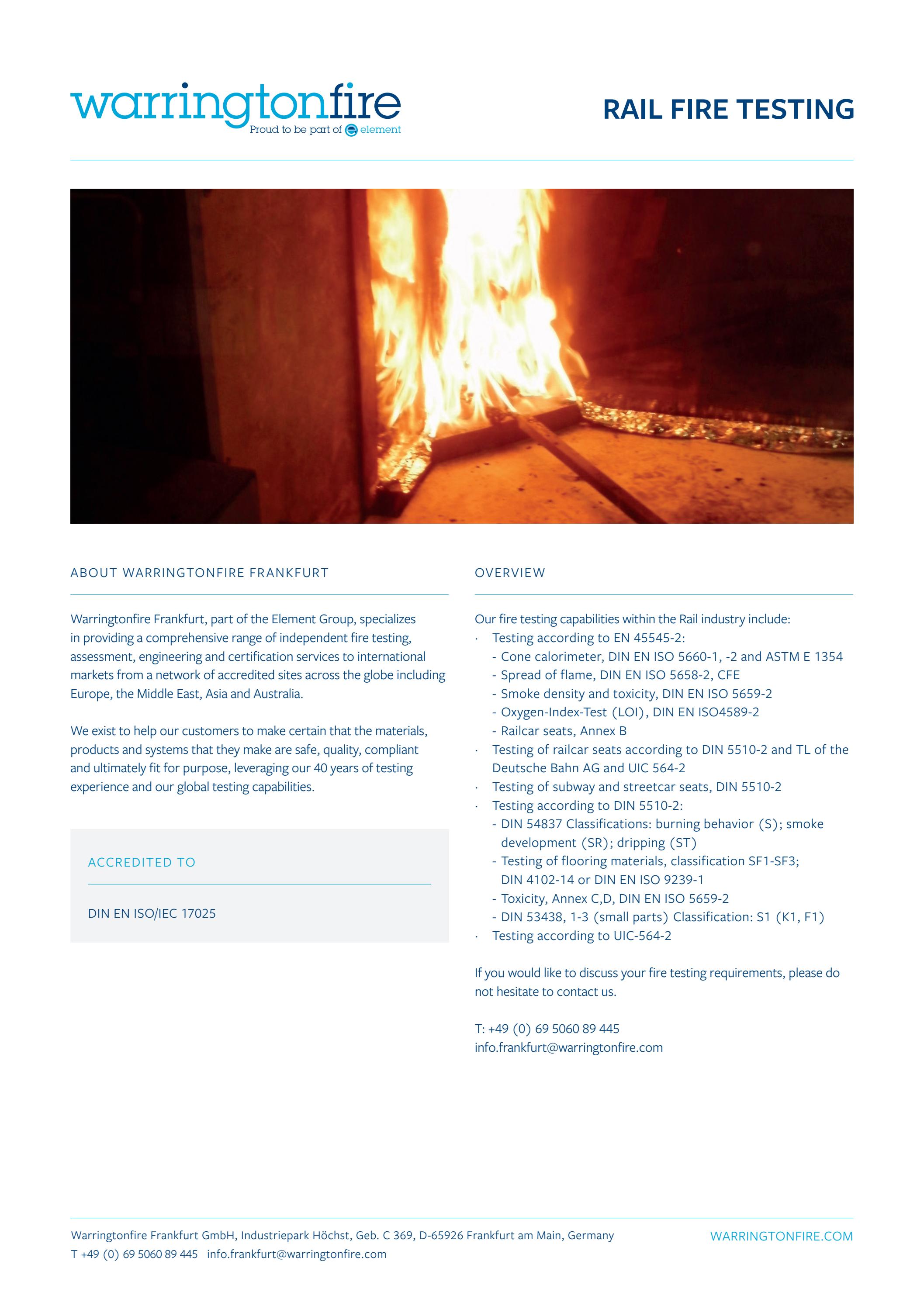 Warringtonfire Frankfurt Rail EN by BM TRADA, Element and ...