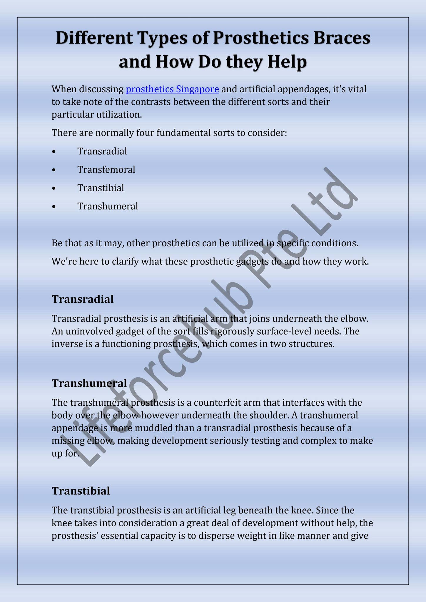 Different Types of Prosthetics Braces and How Do they Help by ...