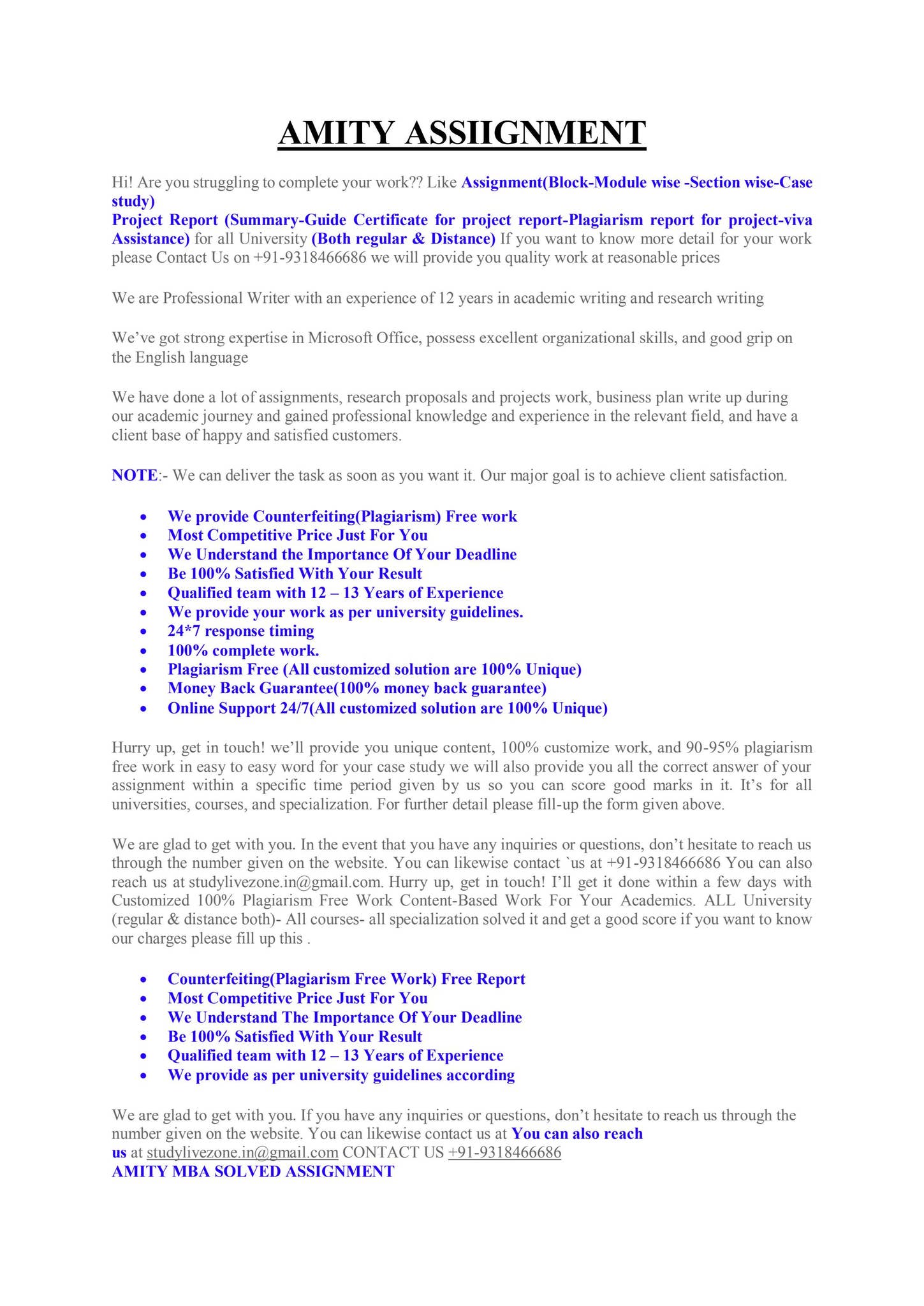 amity solved assignments by Studylivezone - Issuu