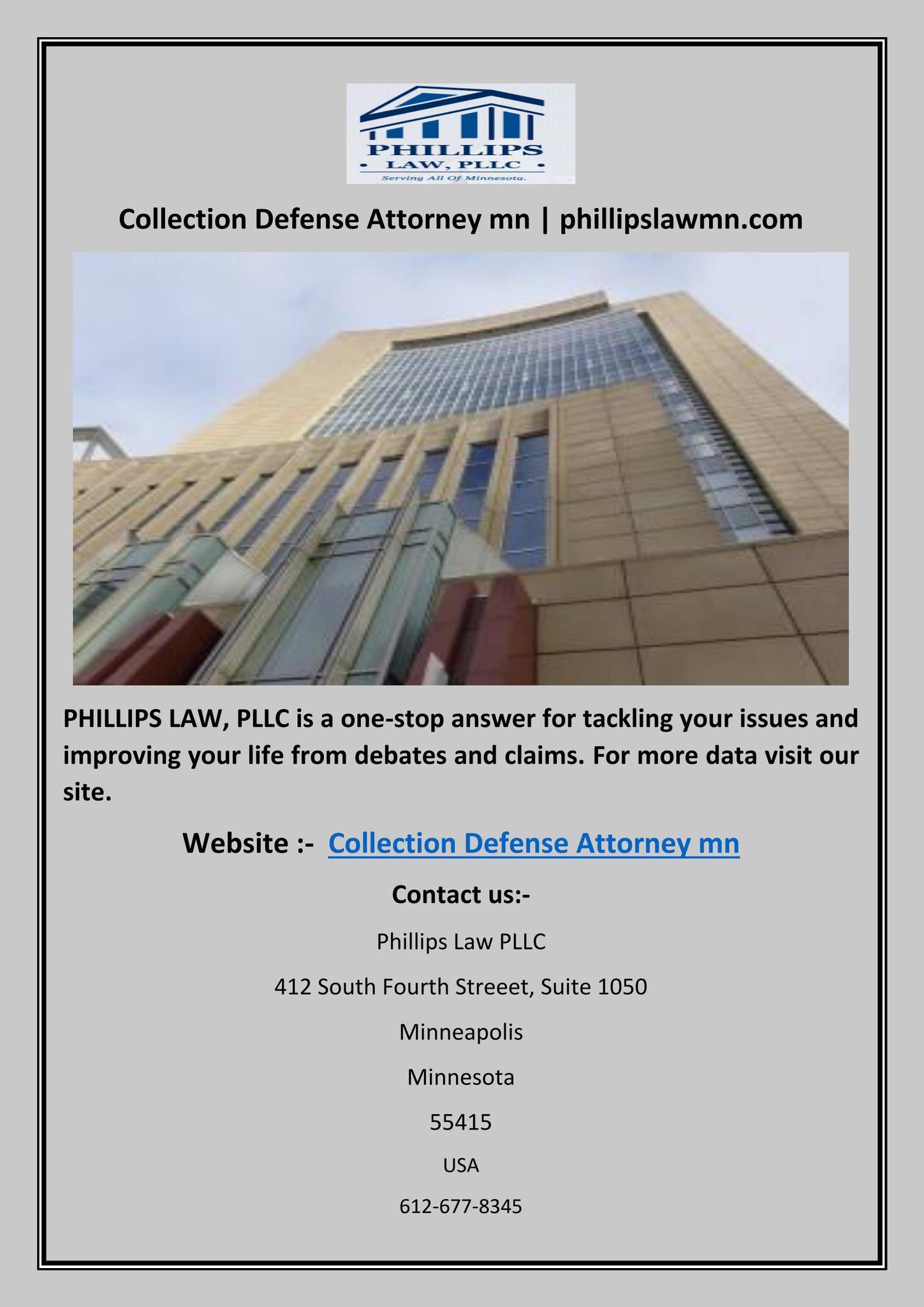 Collection Defense Attorney mn | phillipslawmn.com by Phillips Law PLLC ...