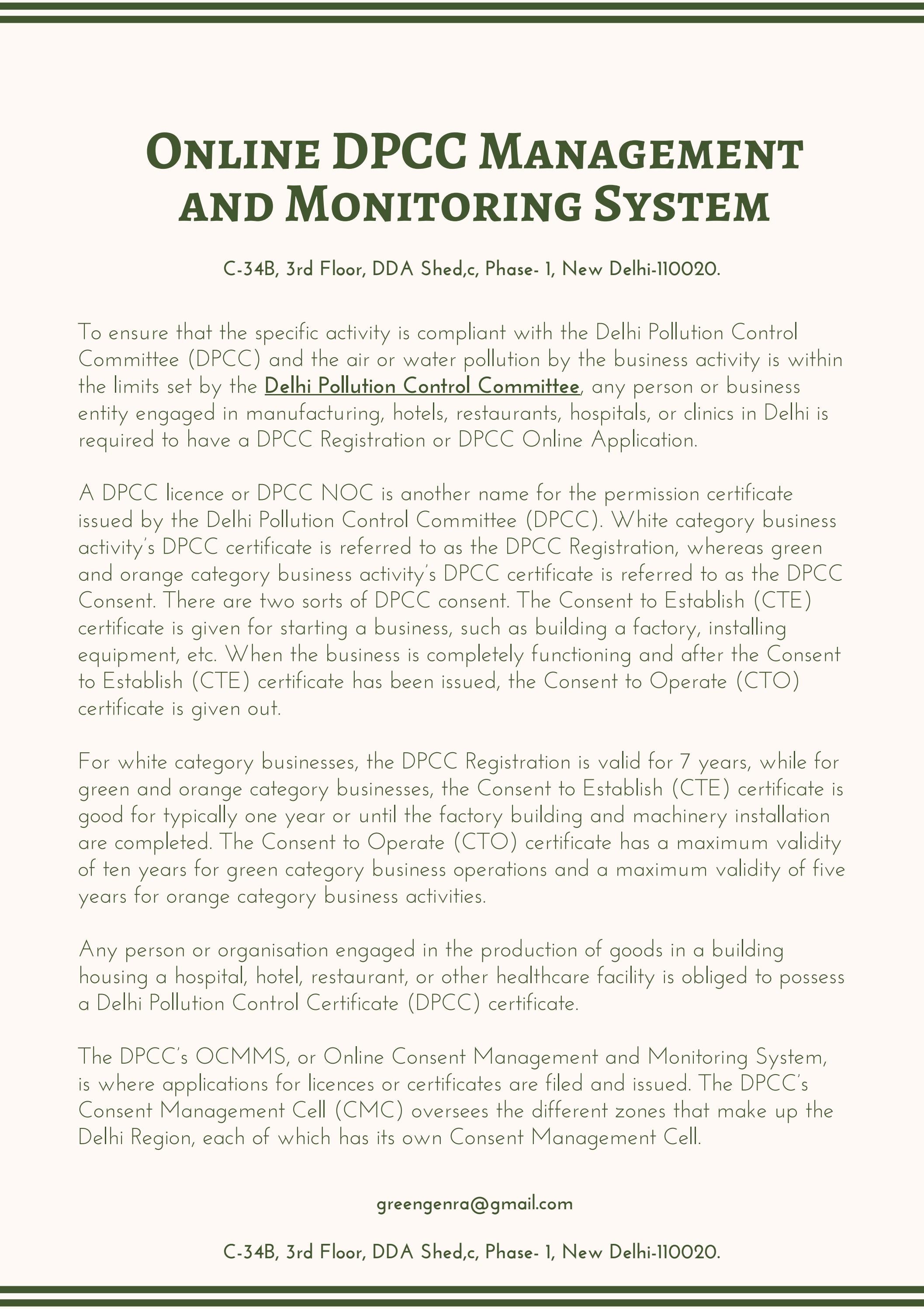 Online DPCC Management and Monitoring System by GreenGenra - Issuu