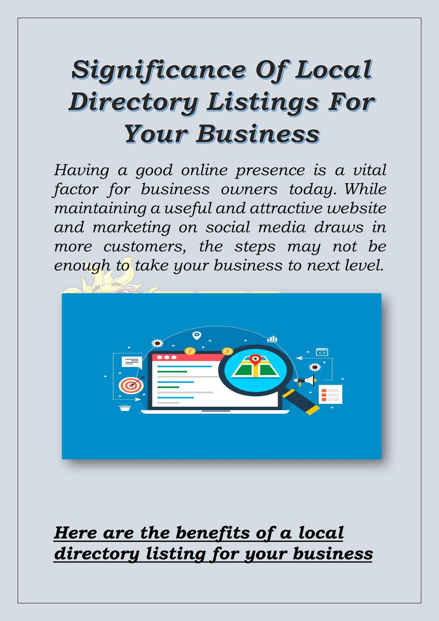 Significance Of Local Directory Listings for Your Business by Pufs - Issuu