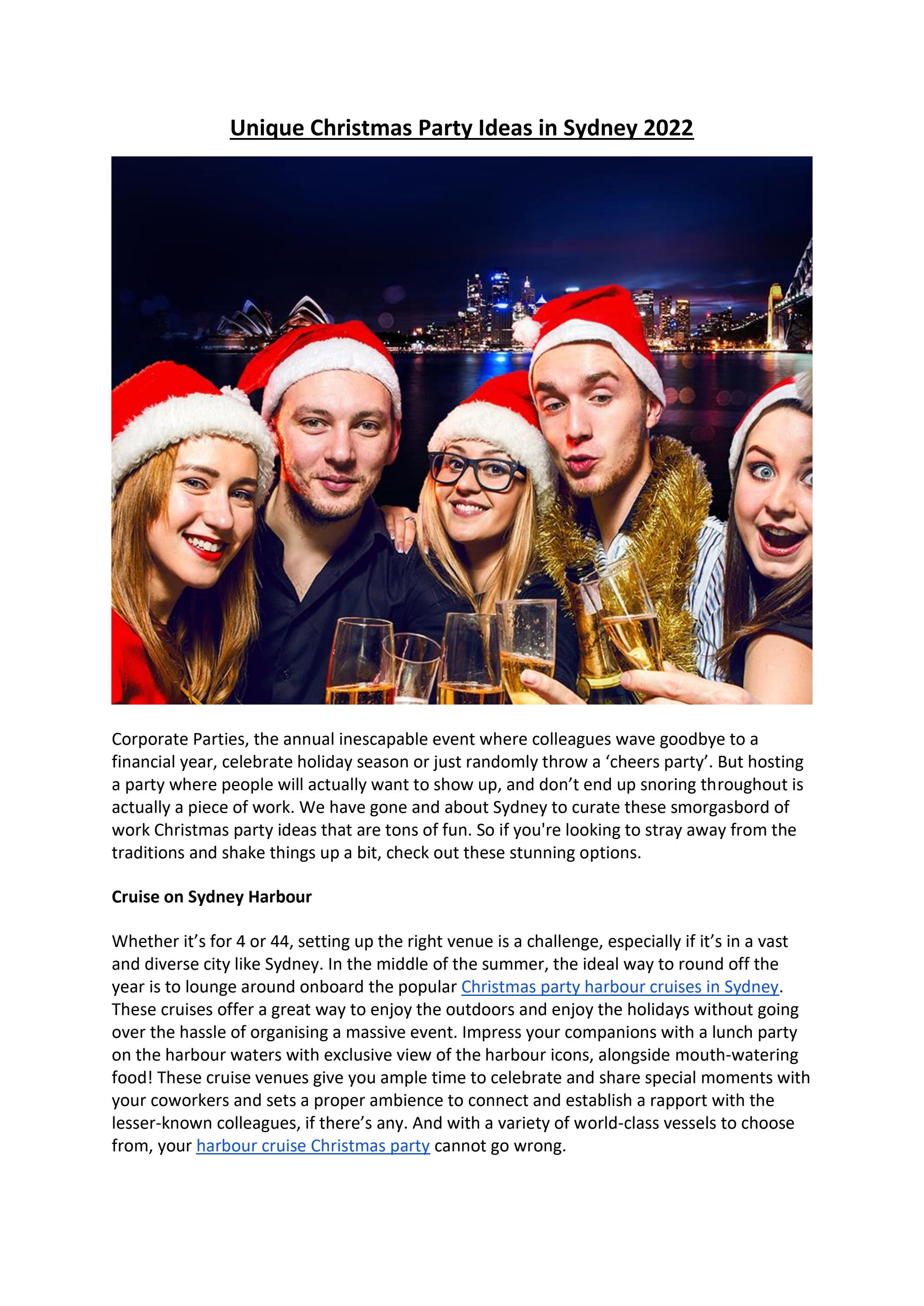 Unique Christmas Party Ideas In Sydney 2022 By Isabella Anderson Issuu