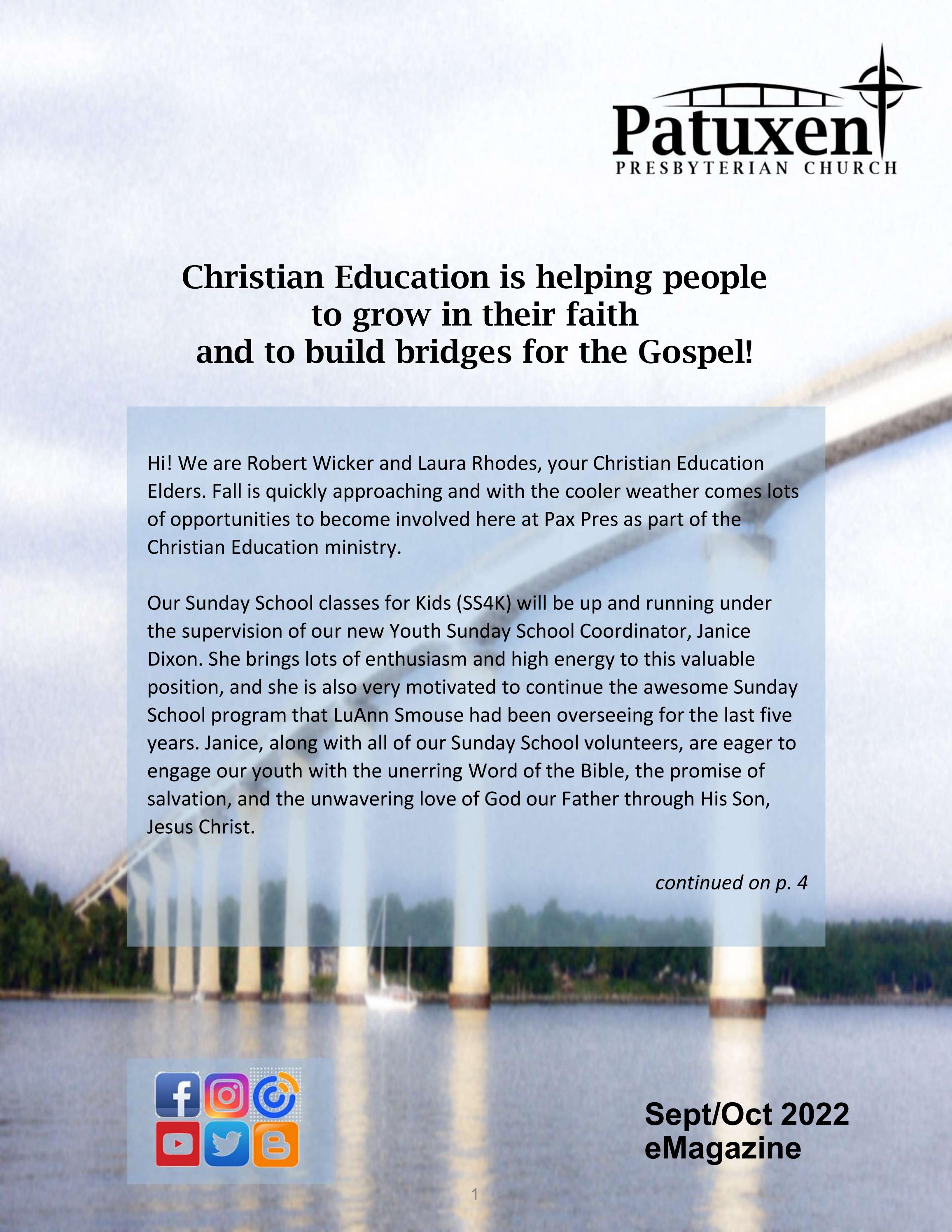 Patuxent Presbyterian Church September/October 2022 by ...