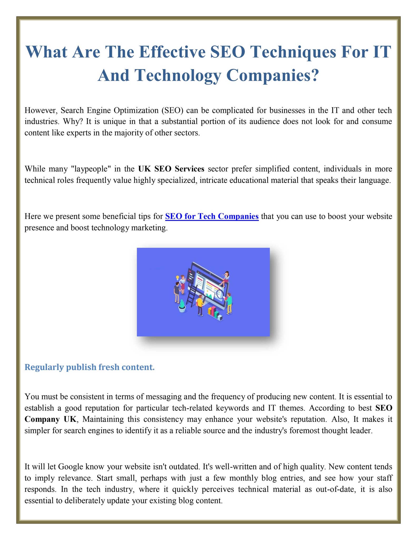 What Are The Effective SEO Techniques For IT And Technology Companies ...