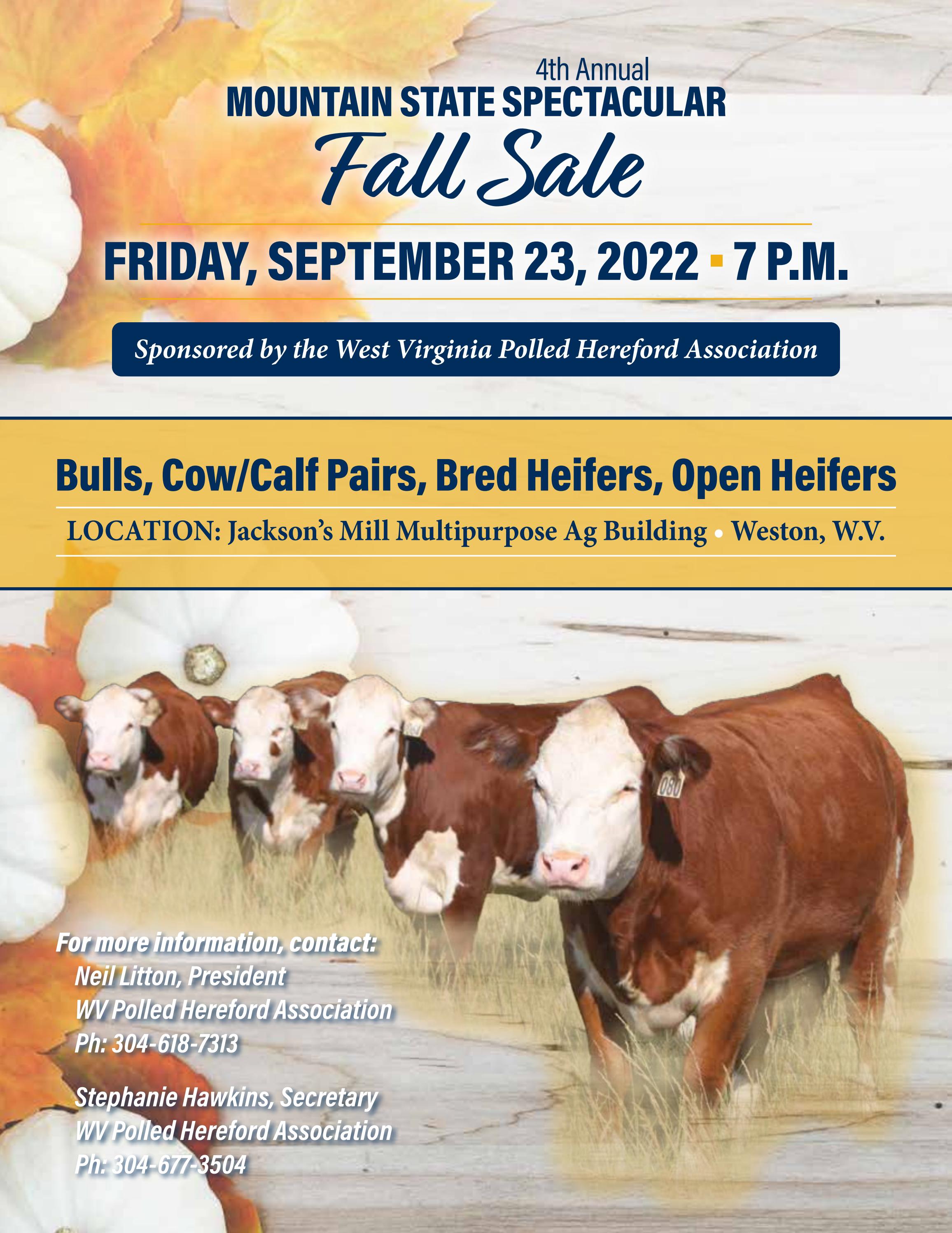 Mountain State Spectacular Fall Sale by American Hereford Association ...