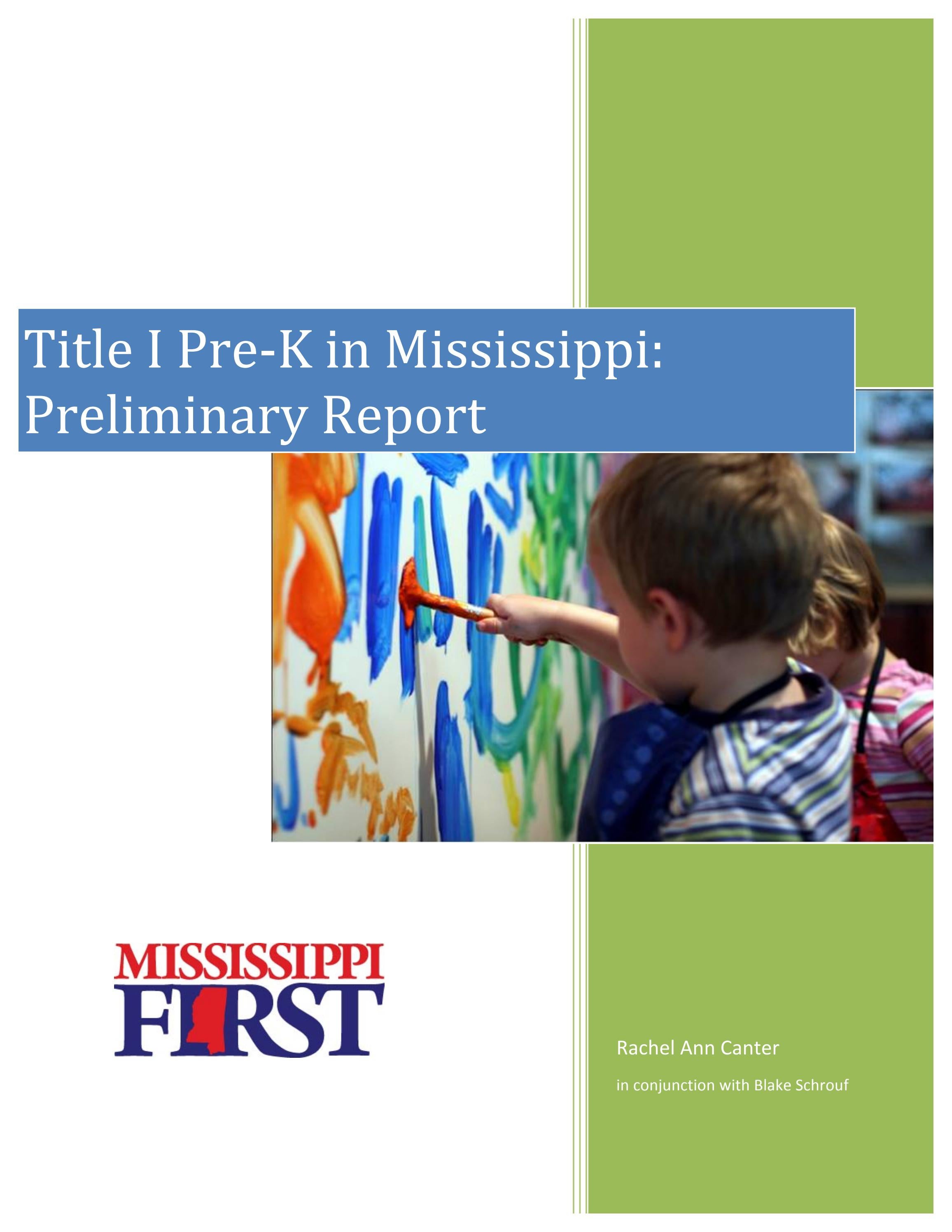 Title I Pre-K Preliminary Report by Mississippi First - Issuu