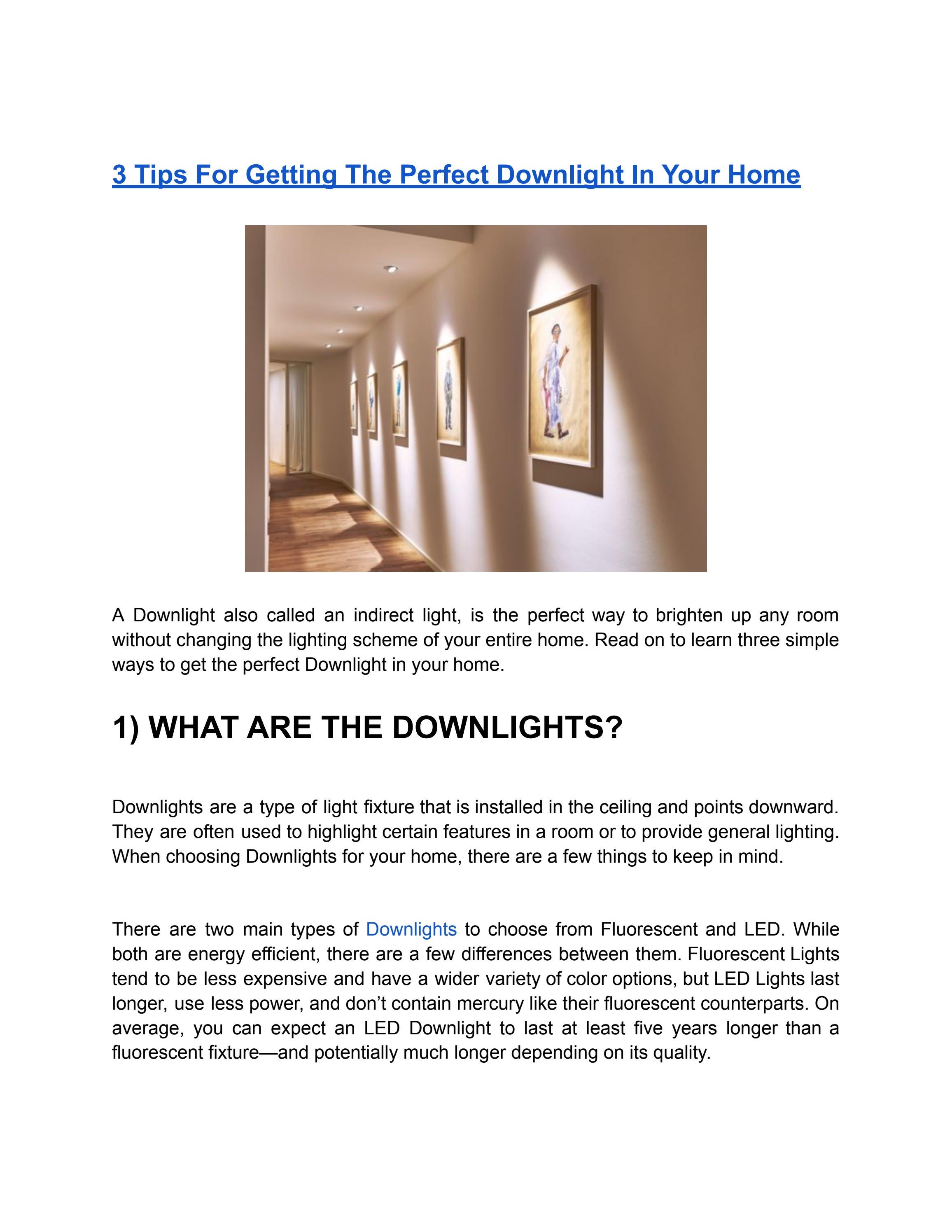3 Tips For Getting The Perfect Downlight In Your Home by Fix Hold ...