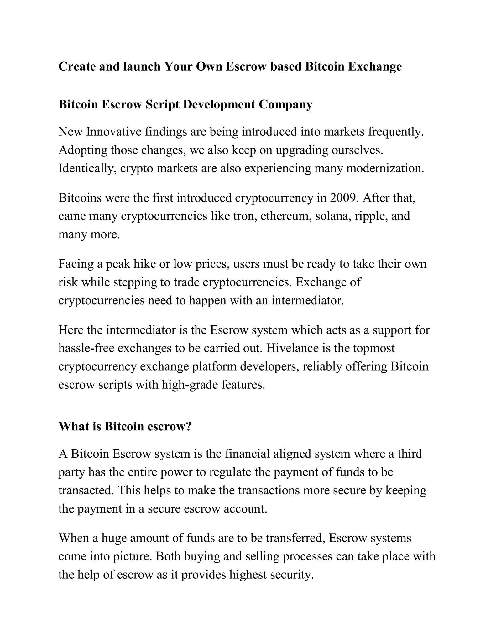 Bitcoin Escrow Script Development Company by charles1605 - Issuu