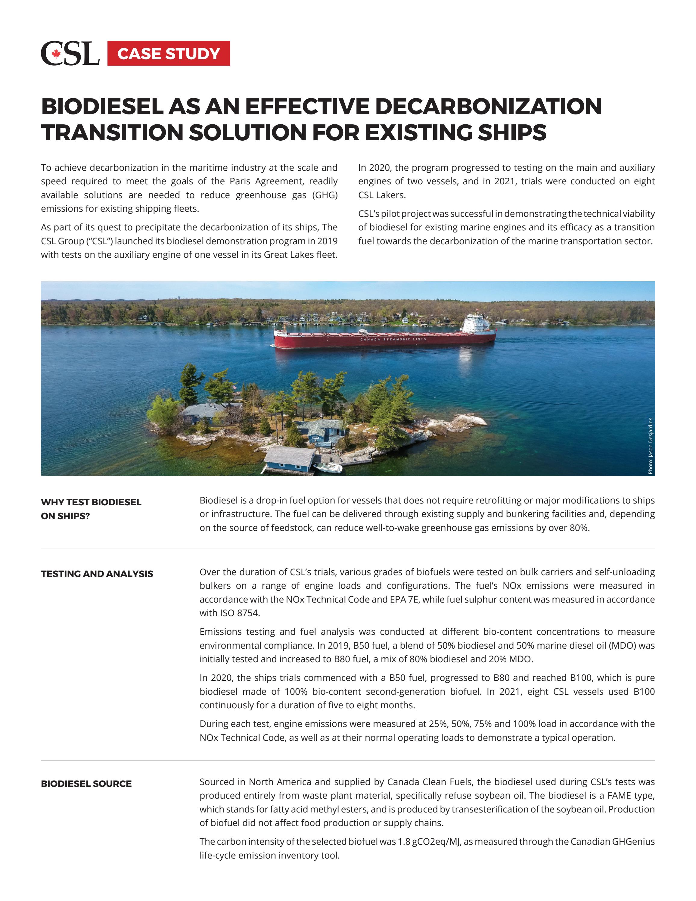 CSL Biofuel Case Study by CSLships - Issuu