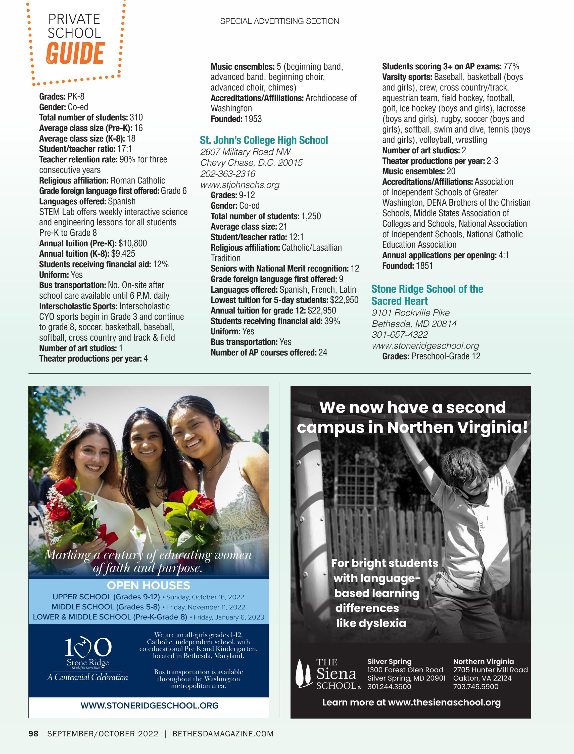 Private School Guide 2022-23 by Bethesda Magazine - Issuu