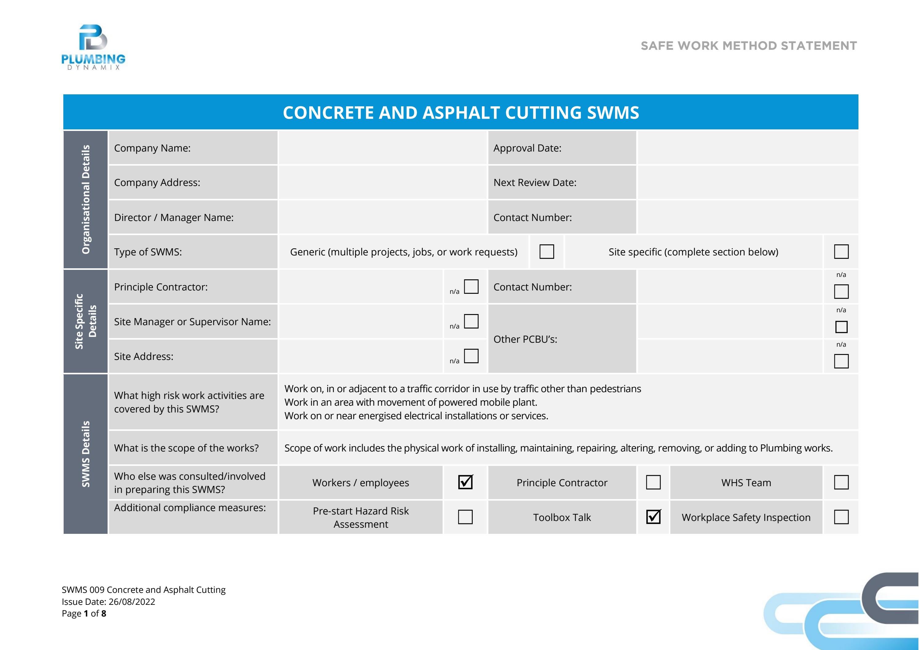 SWMS 009 - Concrete and Asphalt Cutting by ihseq - Issuu