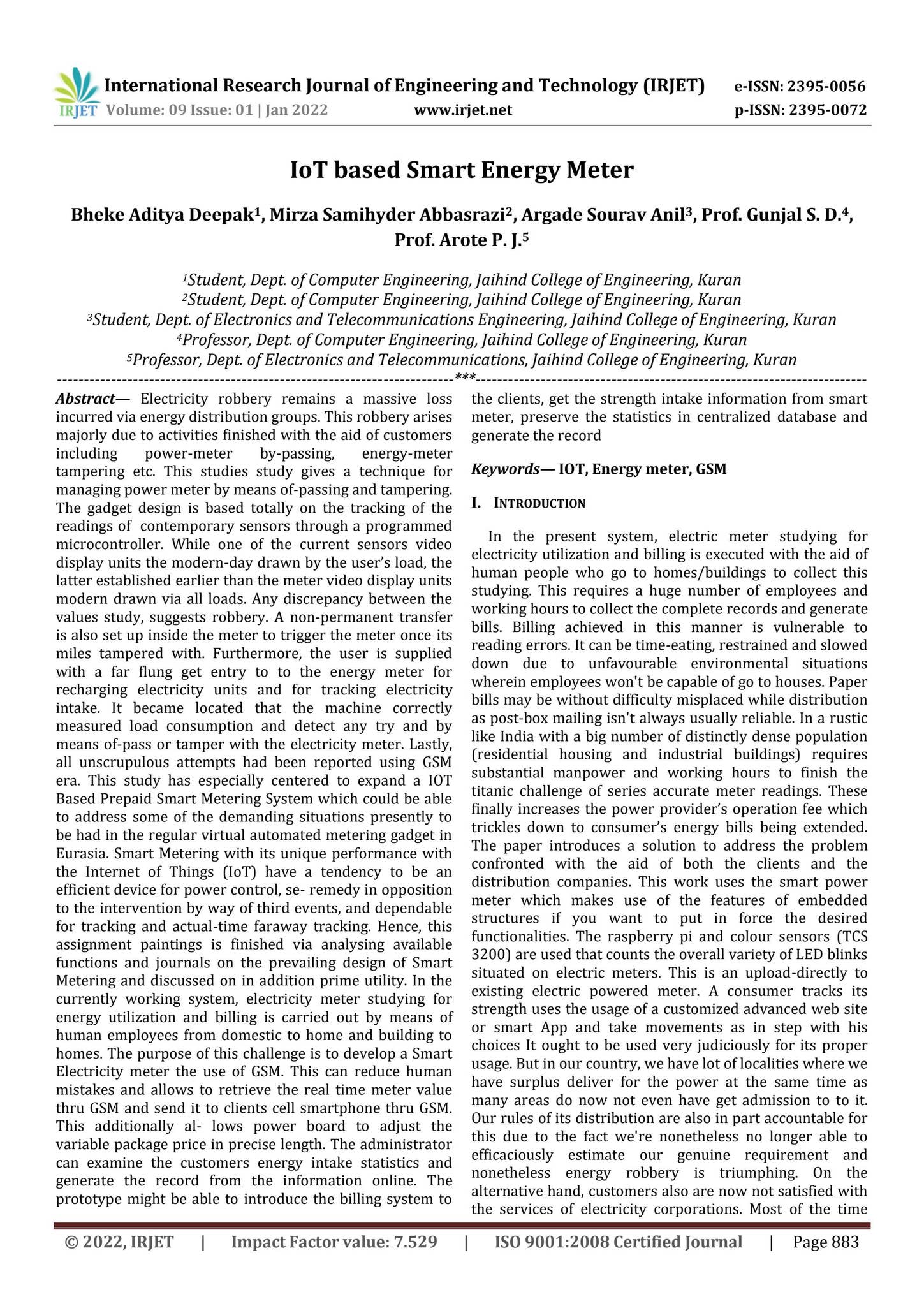 IoT based Smart Energy Meter by IRJET Journal - Issuu