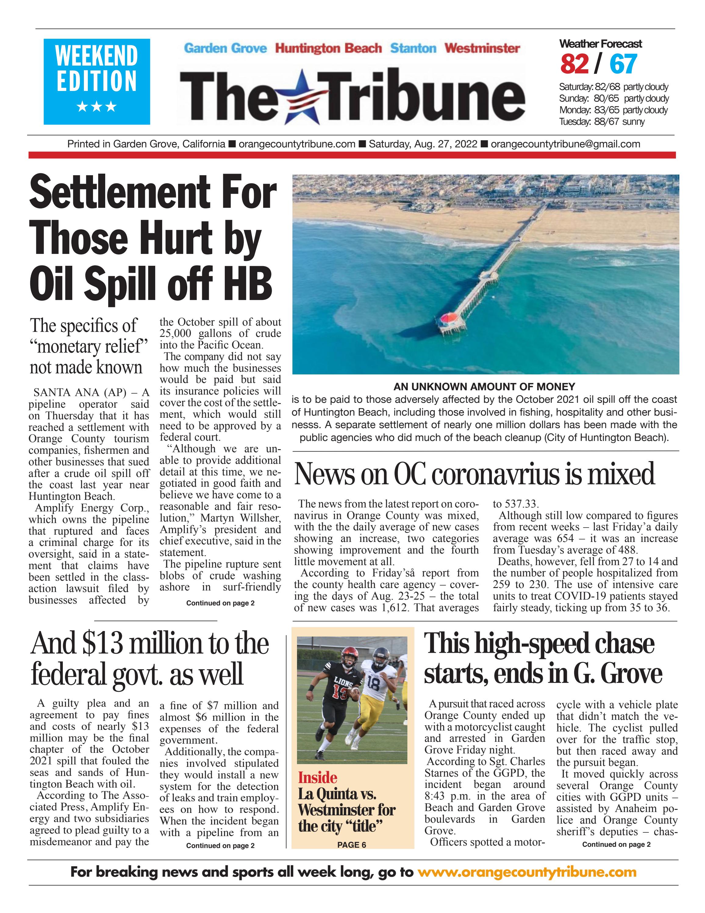 The Orange County Tribune Aug. 27, 2022 by orangecountytribune - Issuu