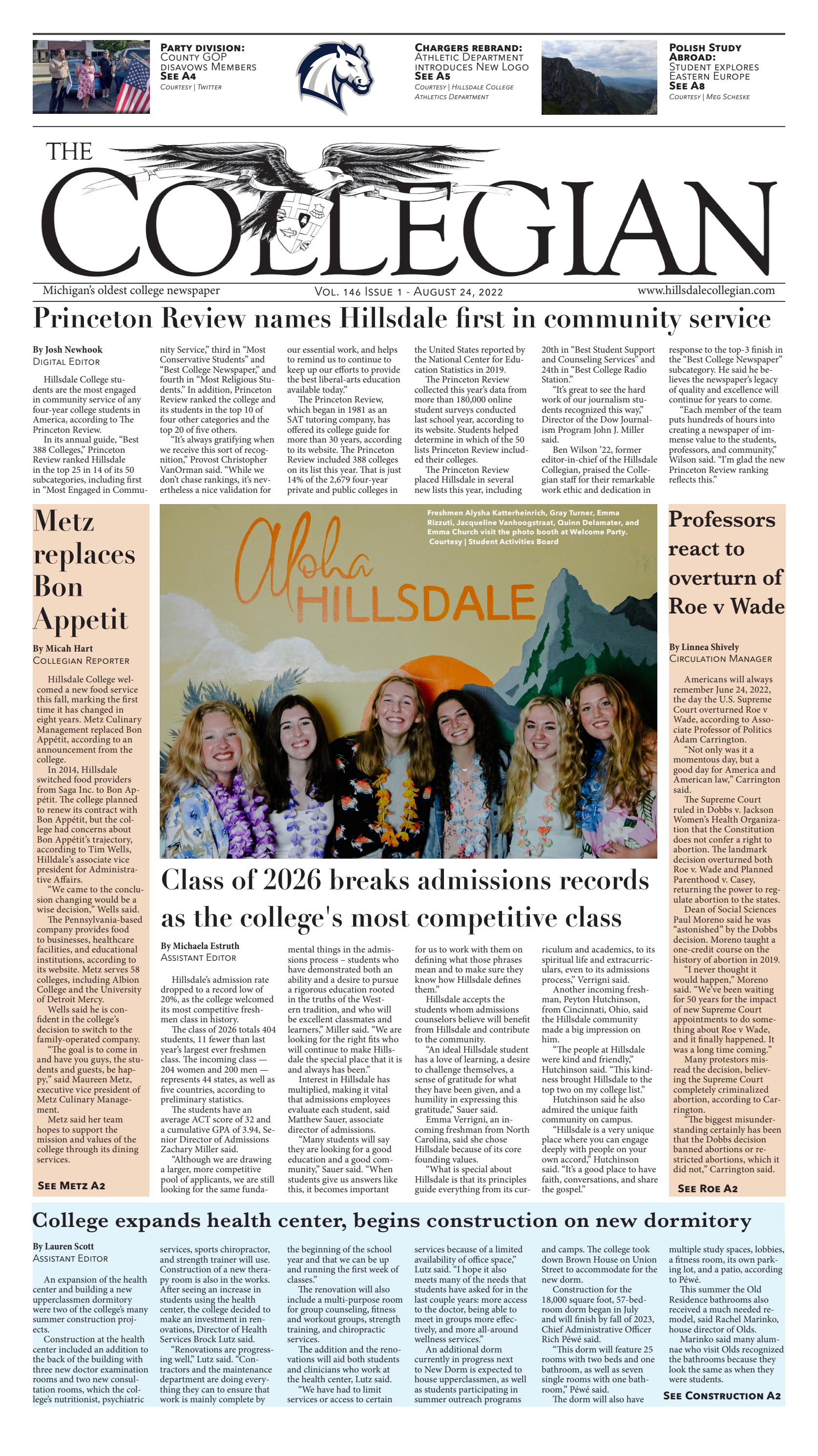Collegian 8.24.2022 by The Hillsdale Collegian - Issuu