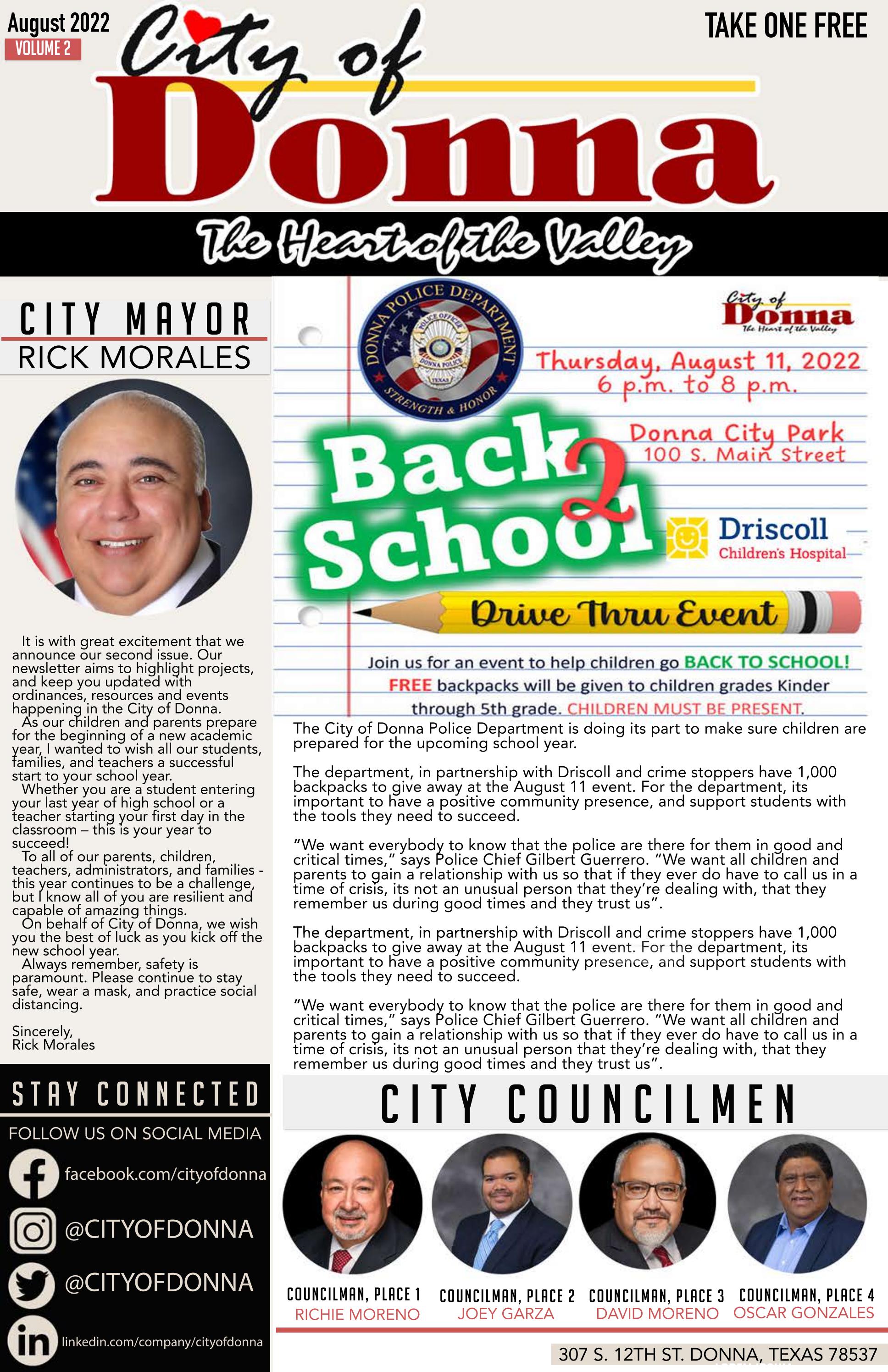 City of Donna Newsletter-August 2022 by citynewsletters - Issuu
