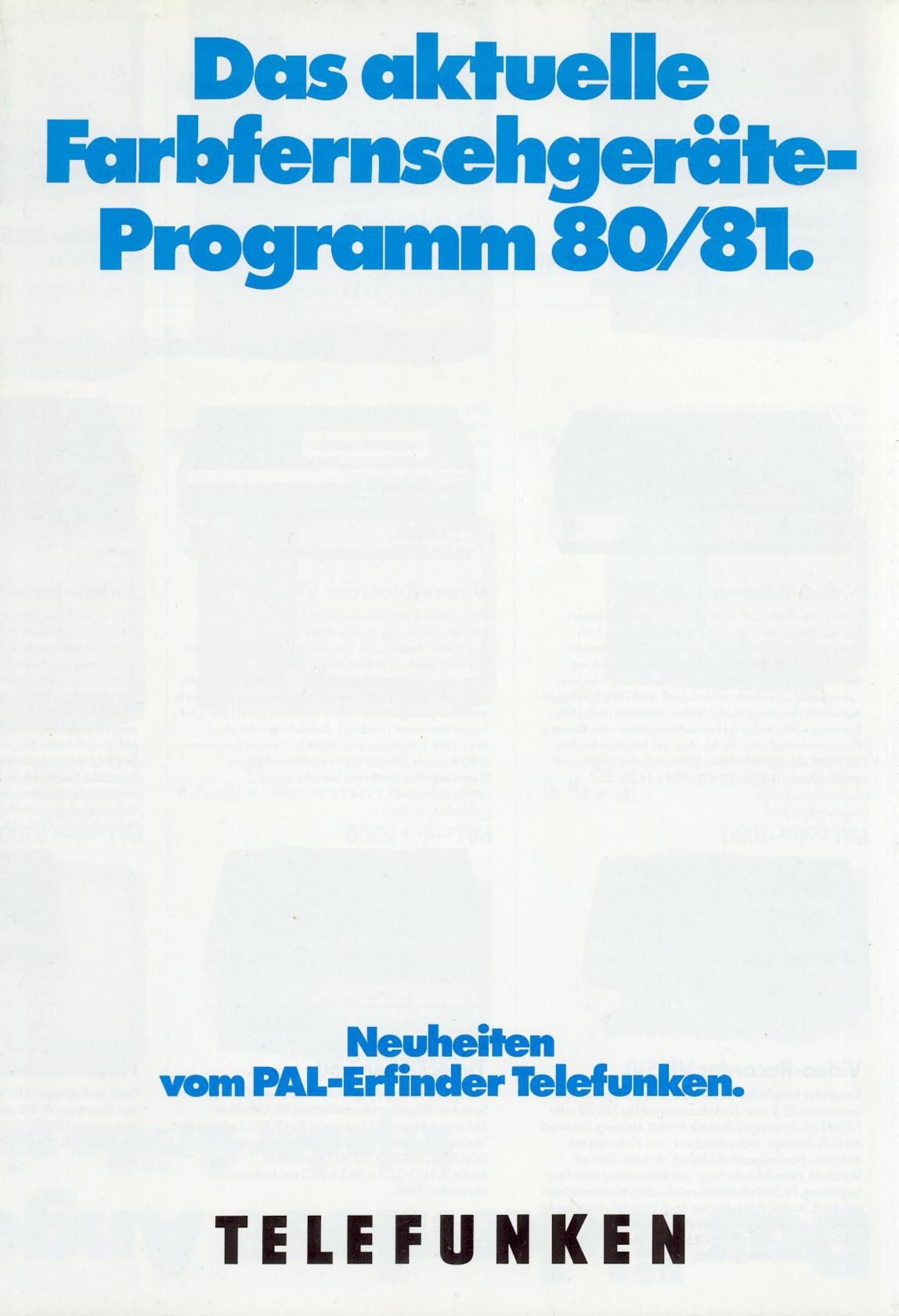 Telefunken 1980-81 Farbfernseh-Programm by Alex Chernyak - Issuu
